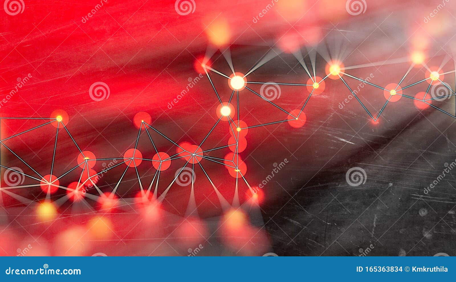 Connecting Dots and Lines Red and Black Blurred Background Graphic ...