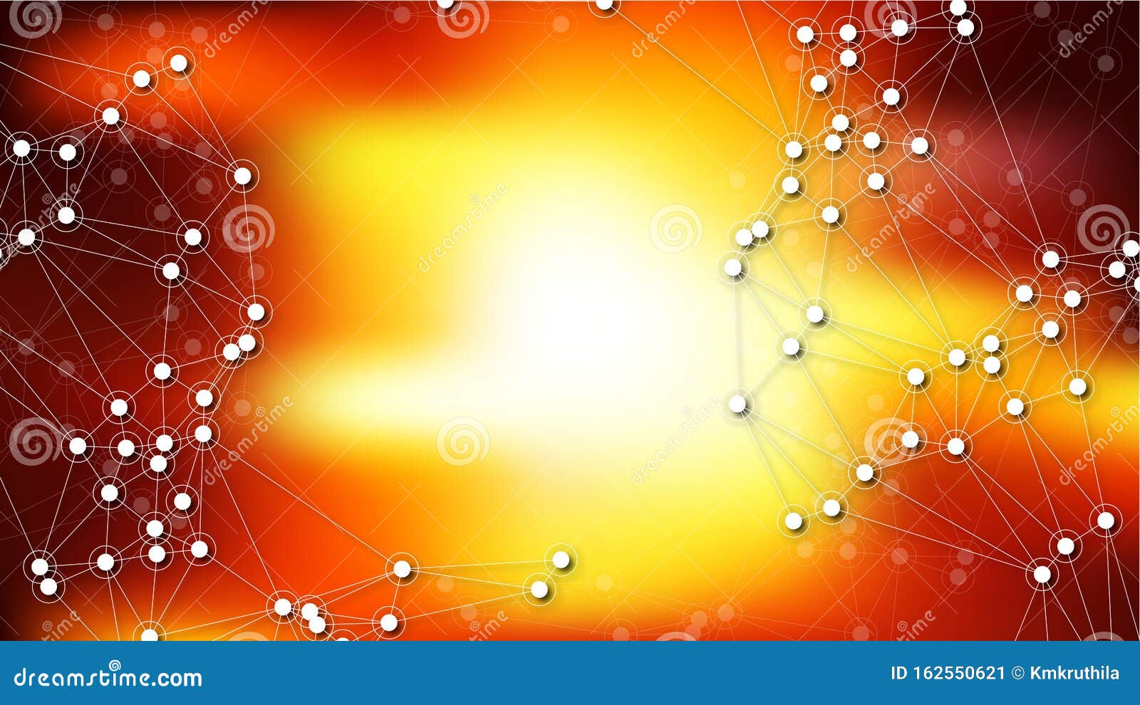 Connecting Dots and Lines Red and Orange Abstract Background Stock ...