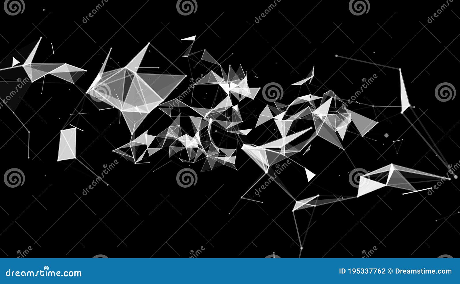 Connecting Dots and Lines in Triangle Structure. Futuristic Abstract ...