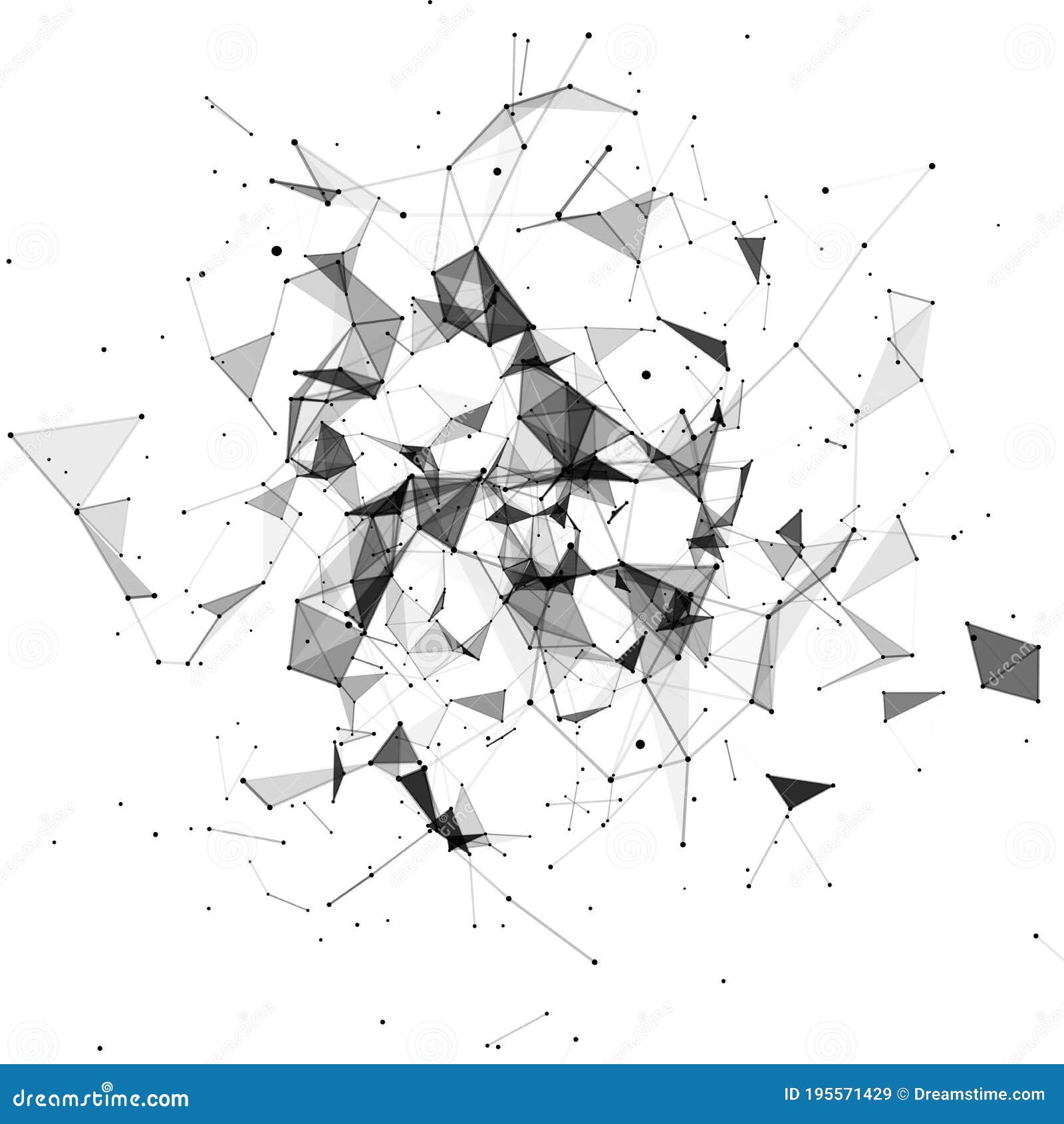 Connecting Dots and Lines in Triangle Structure. Futuristic Abstract ...