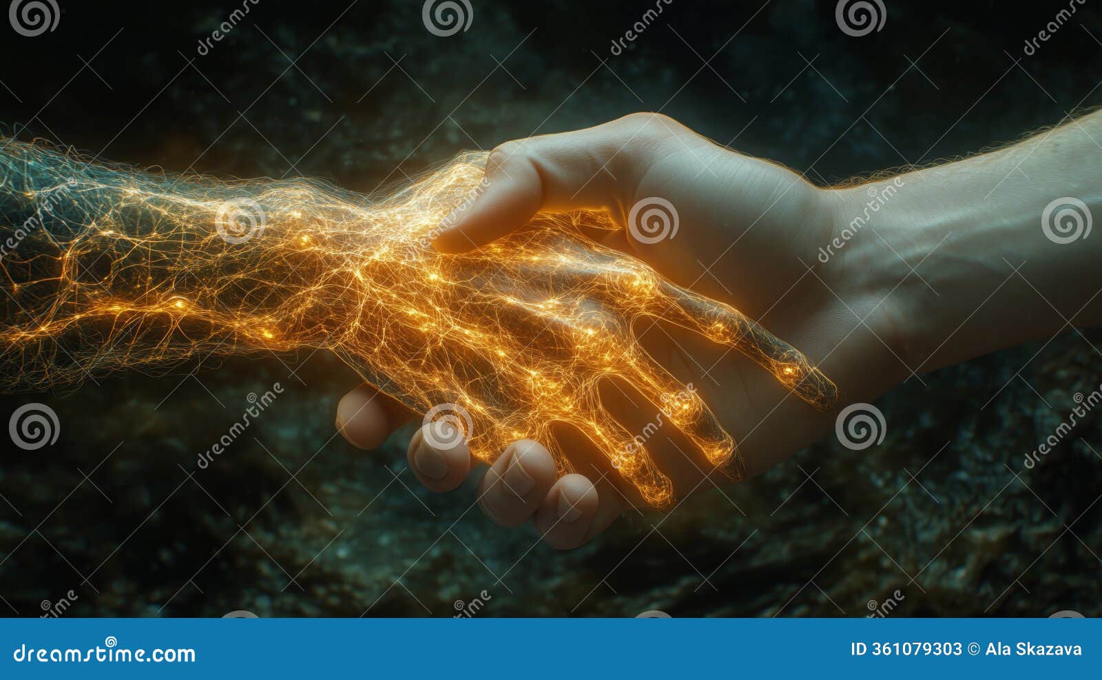 Connecting through Energy in a Digital World with a Handshake Stock ...
