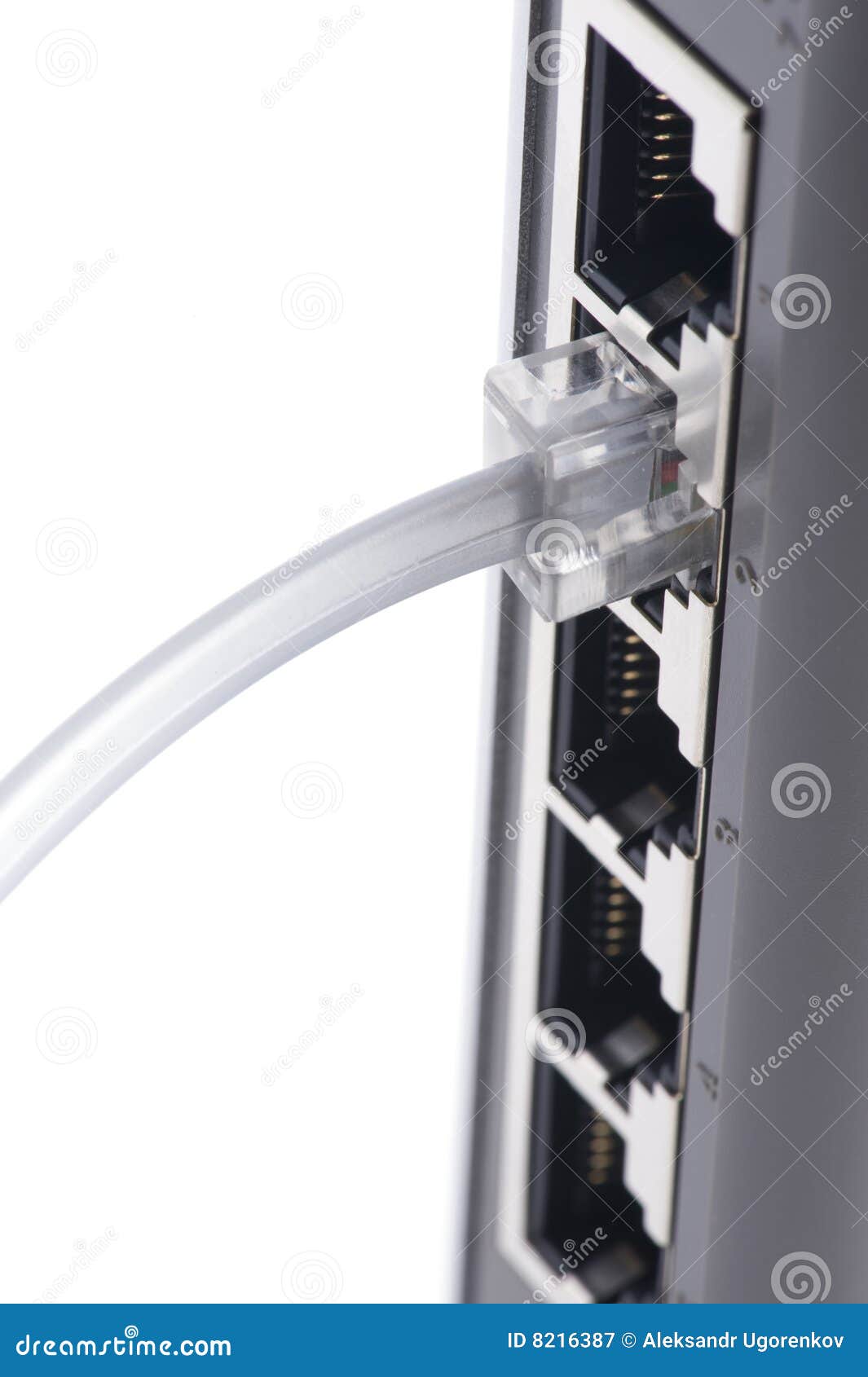 Connecting Ethernet Switch Closeup Stock Image - Image of switch ...