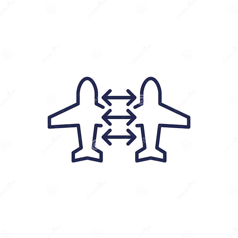 Connecting Flight or Transit Line Icon Stock Vector - Illustration of ...