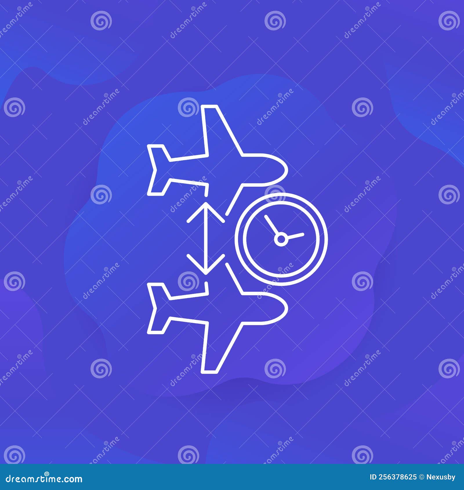 Connecting Flight, Transit Time Line Vector Icon Stock Vector ...
