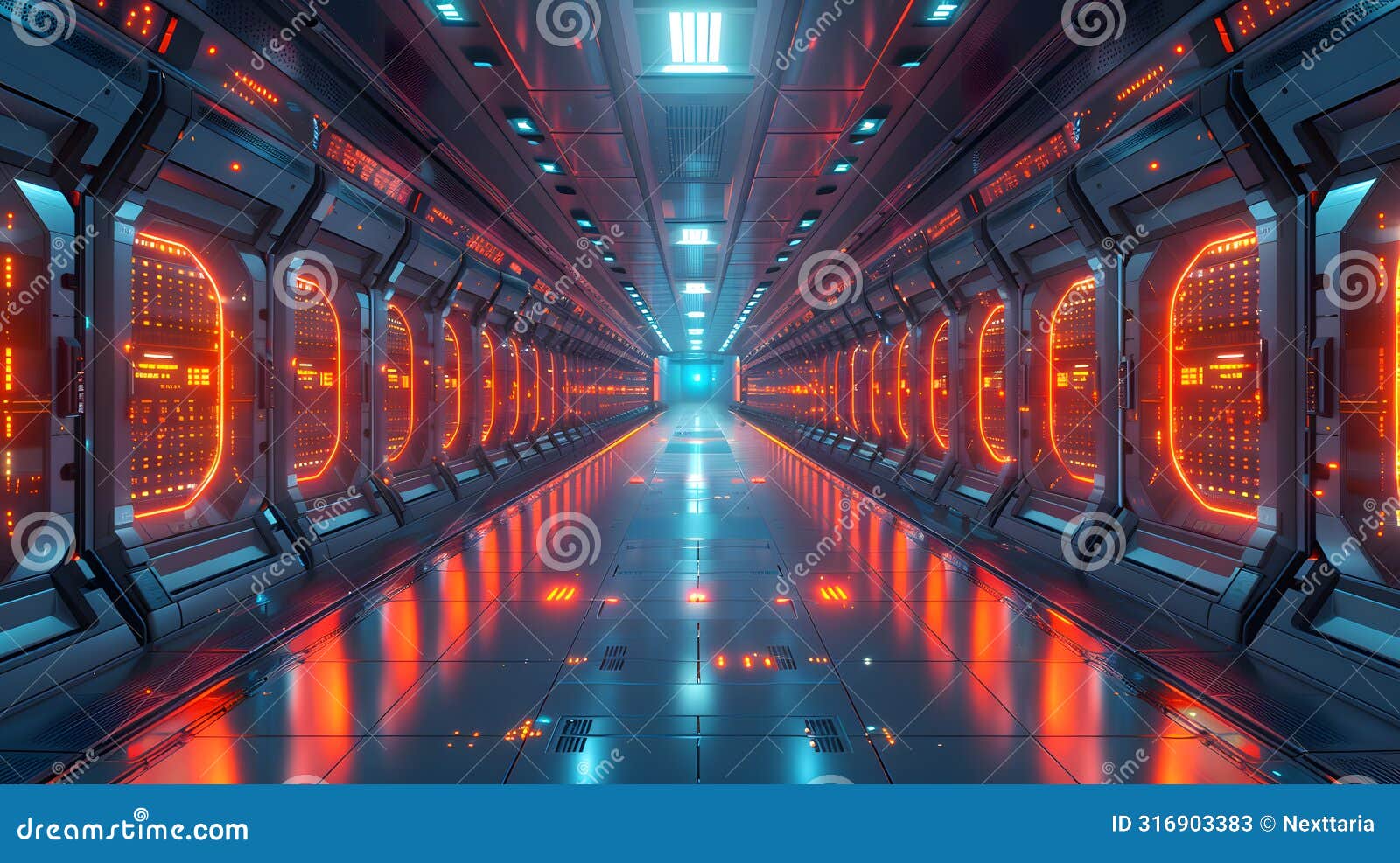 Connecting the Future: Server Room Architecture Illustration Stock ...