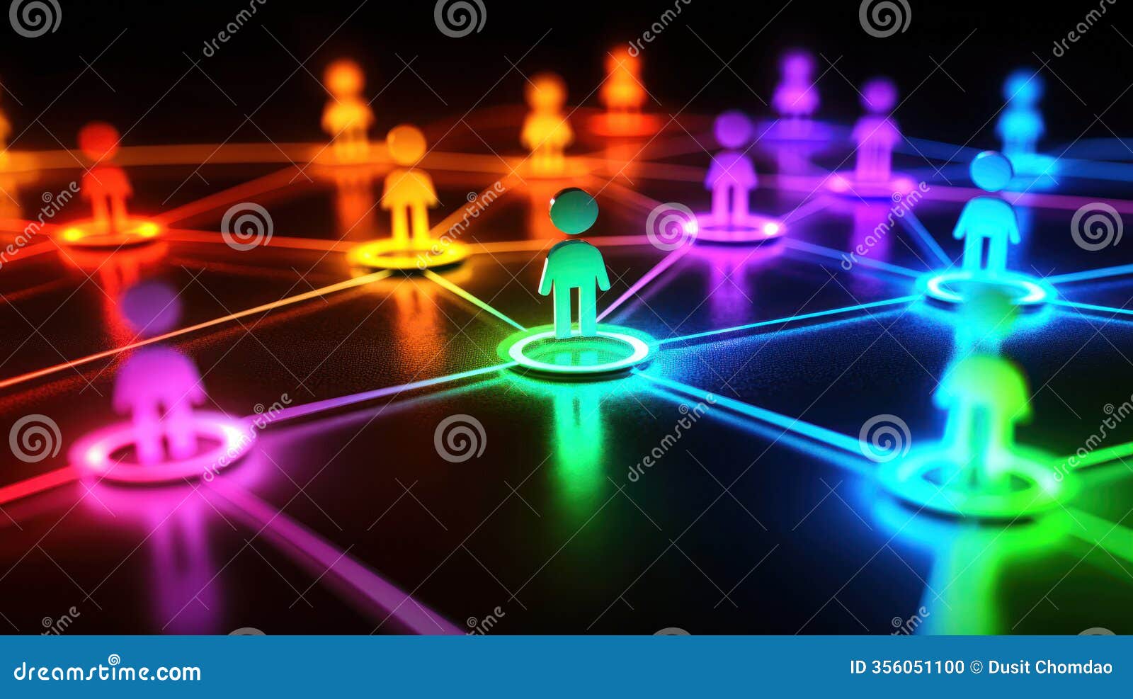 Connecting Glowing Icons Representing Business Innovation and ...
