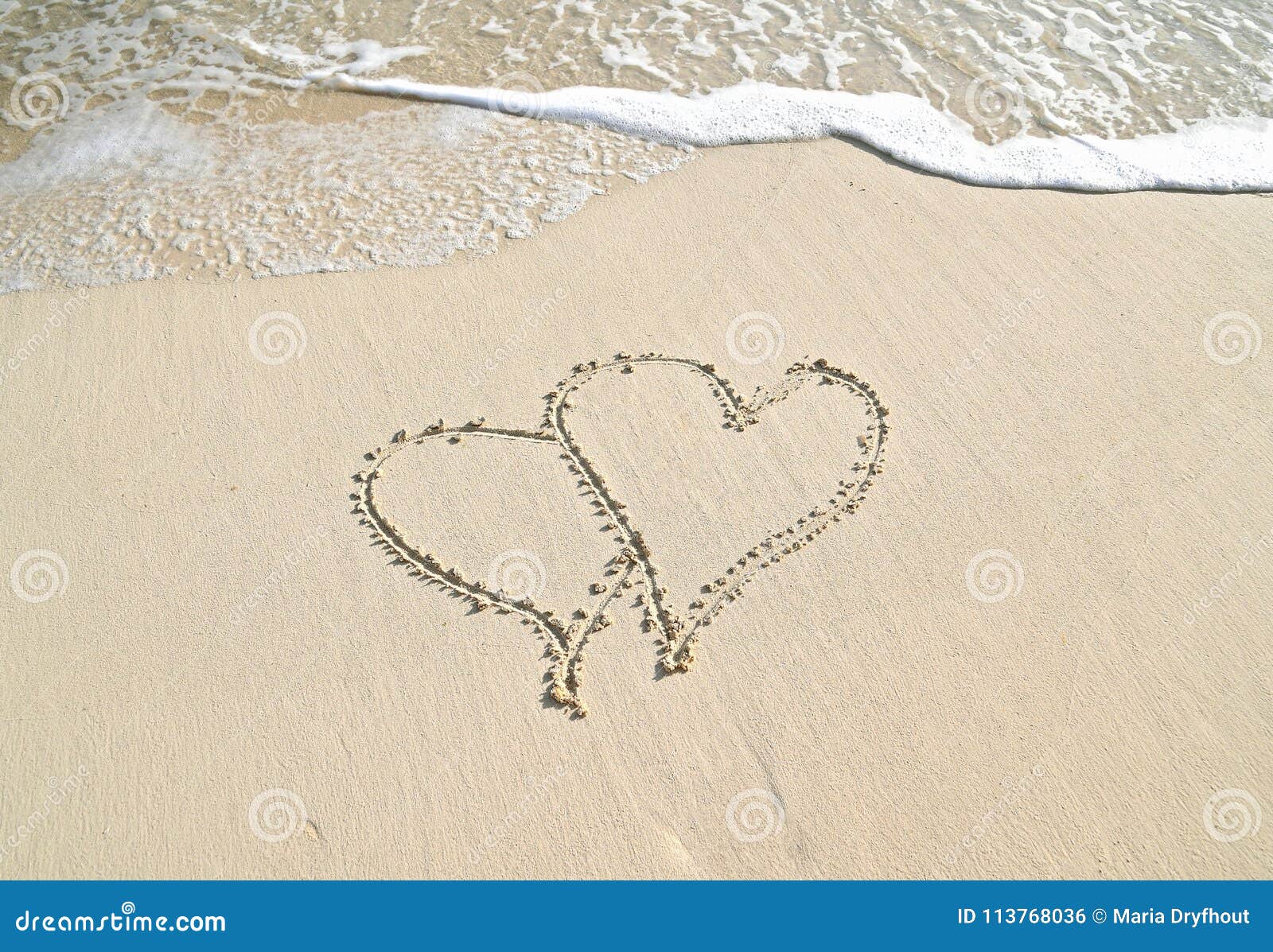 Connecting Hearts in Beach Sand Stock Photo - Image of nature, sandy ...