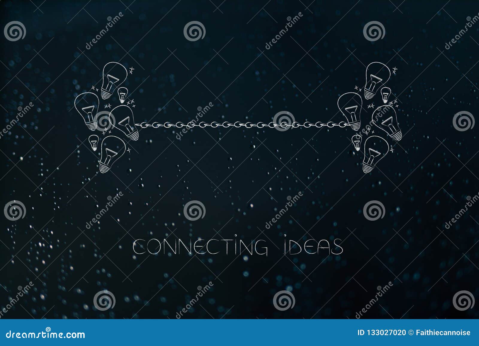 Group of Light Bulbs Linked To Each Other by Chain Stock Illustration ...