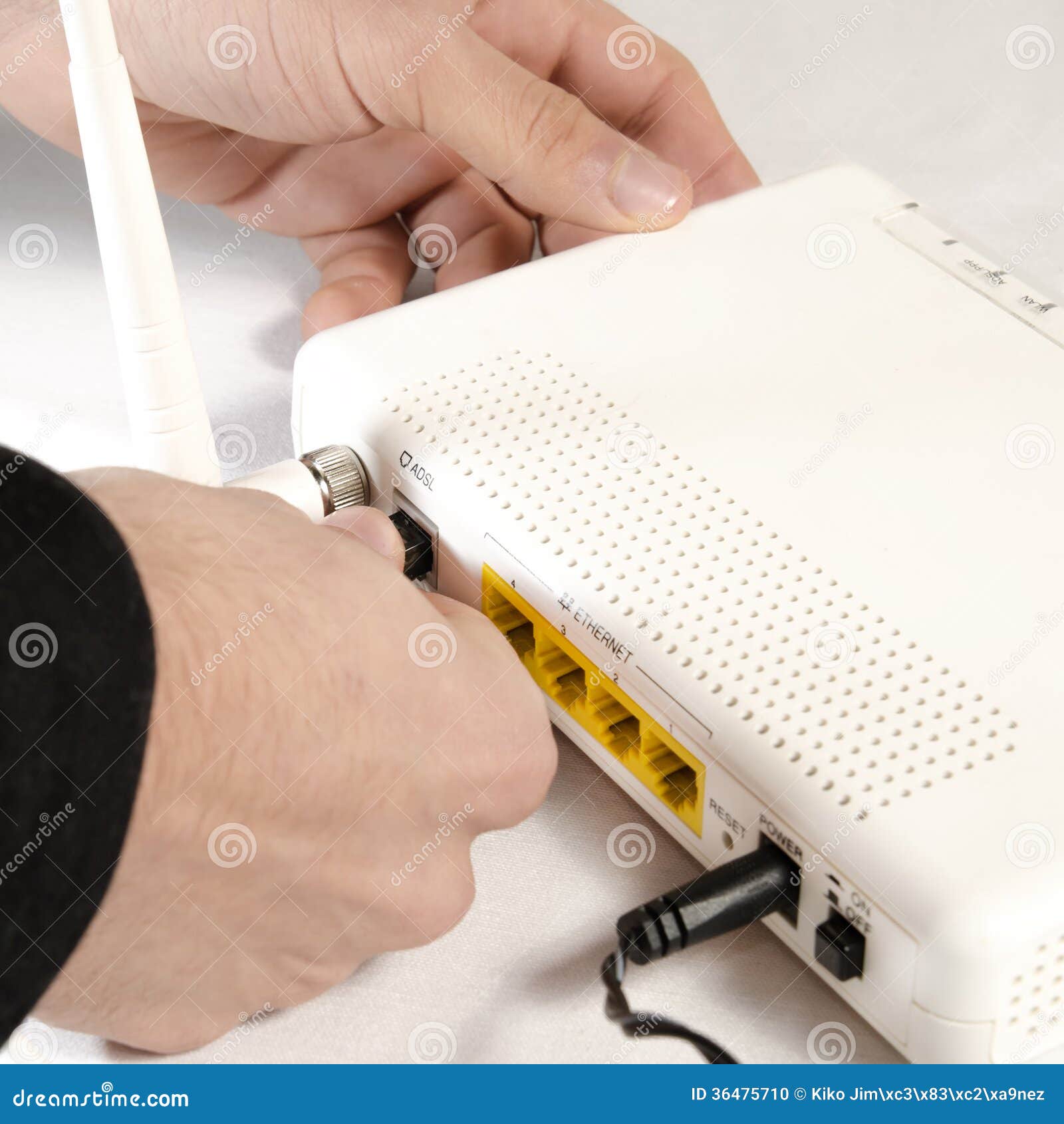 Connecting the Internet stock photo. Image of plug, closely - 36475710