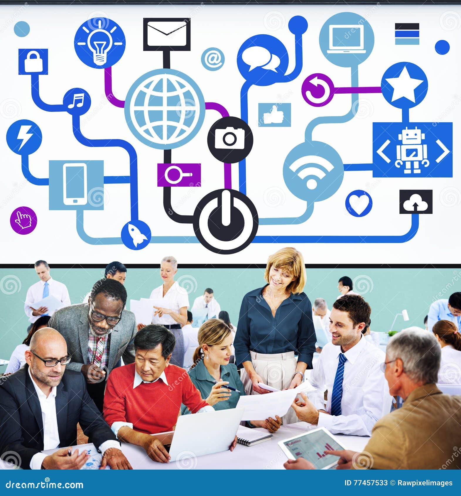 Connecting Internet Online Social Media Social Network Concept Stock ...