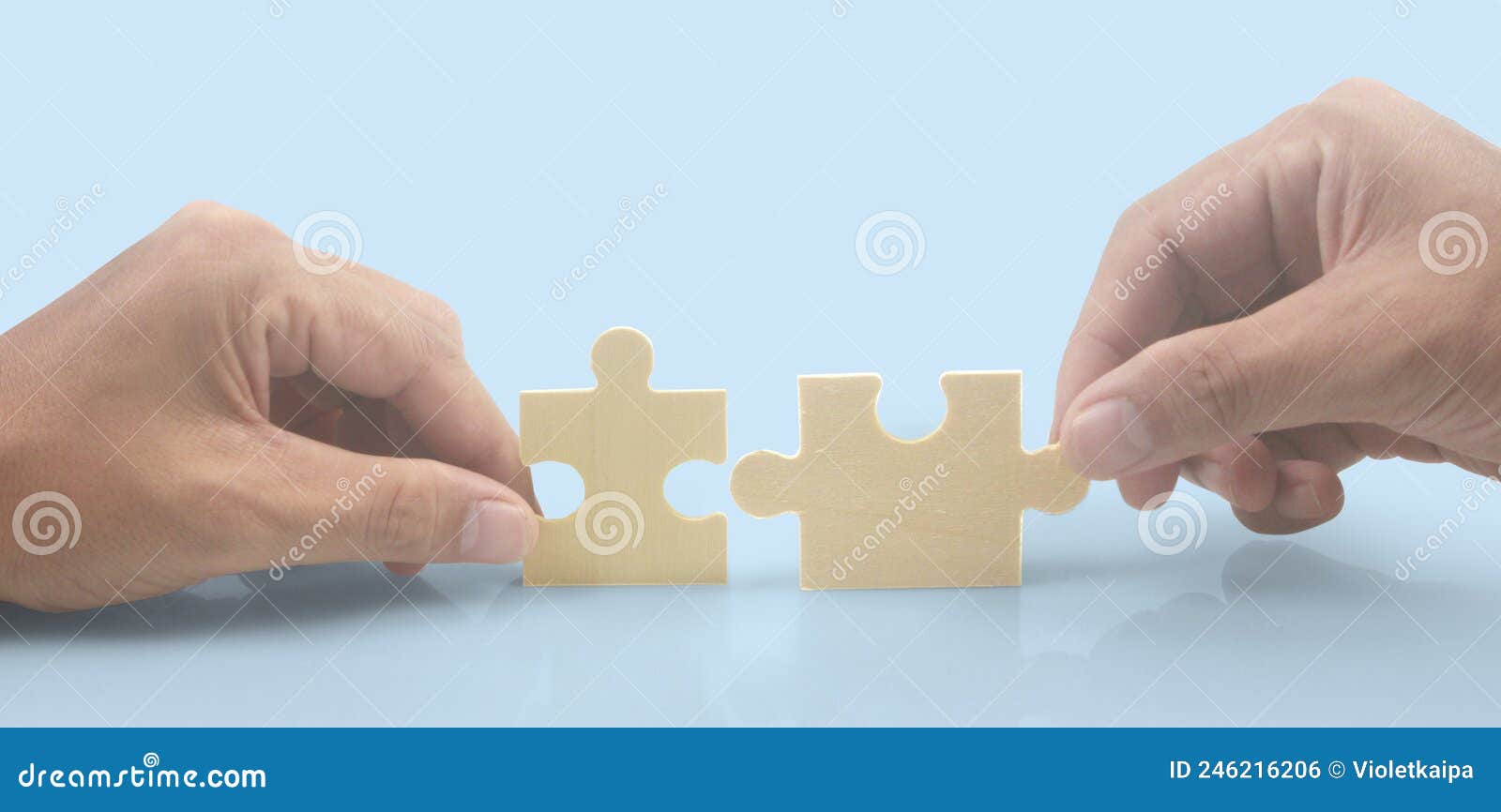 Connecting Jigsaw Puzzle in Hand Stock Photo - Image of hand ...