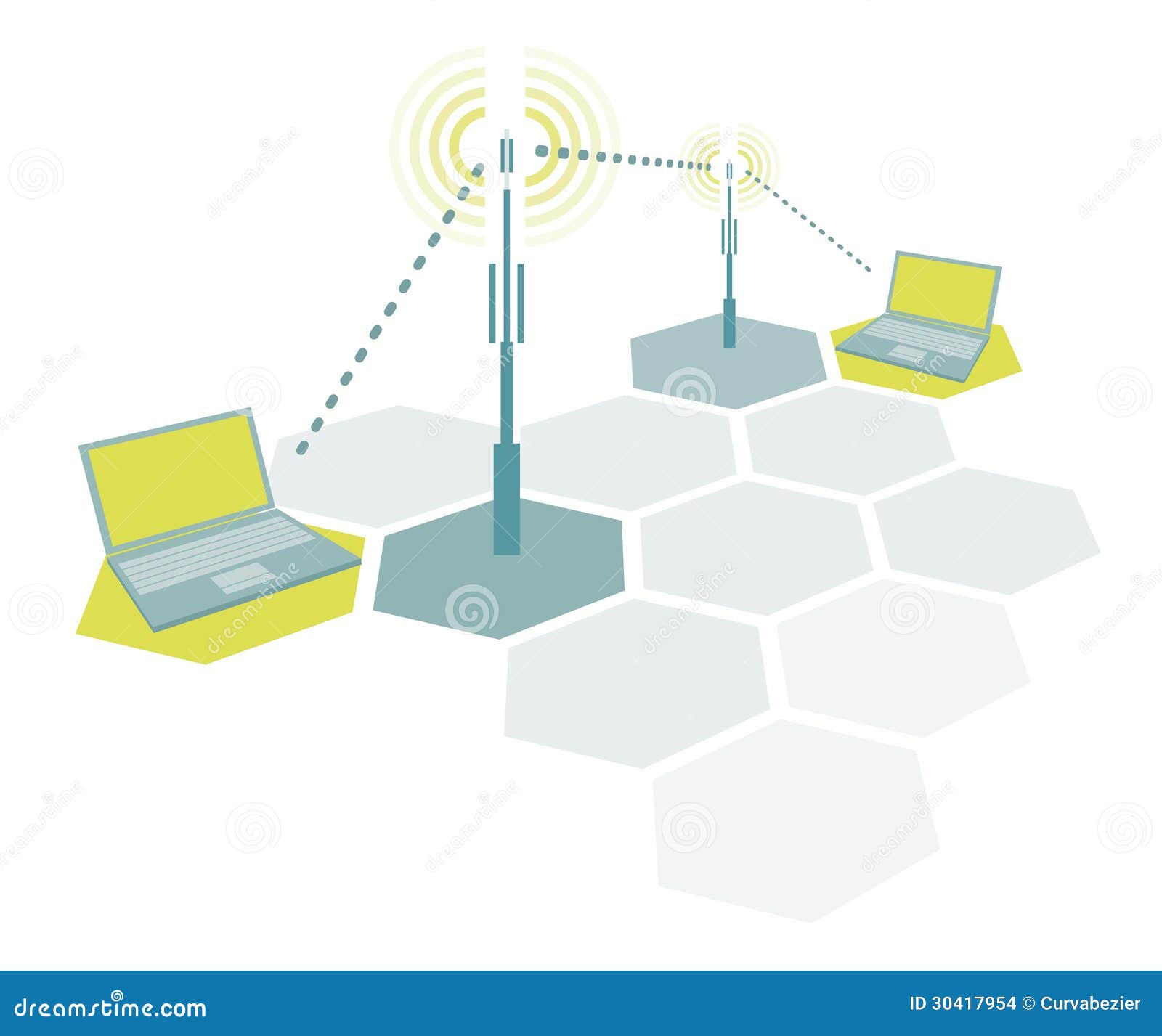 Connecting Laptops / Wireless Simple Network Communication Stock Vector ...