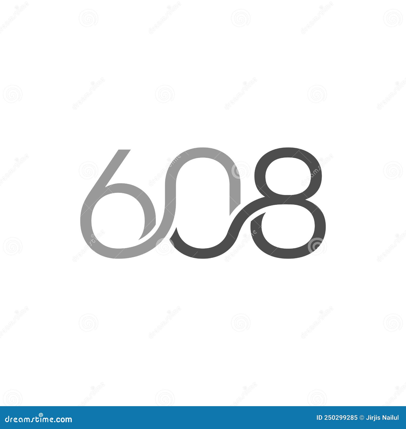 Connecting Letter Number 608 Icon Symbol Stock Vector - Illustration of ...