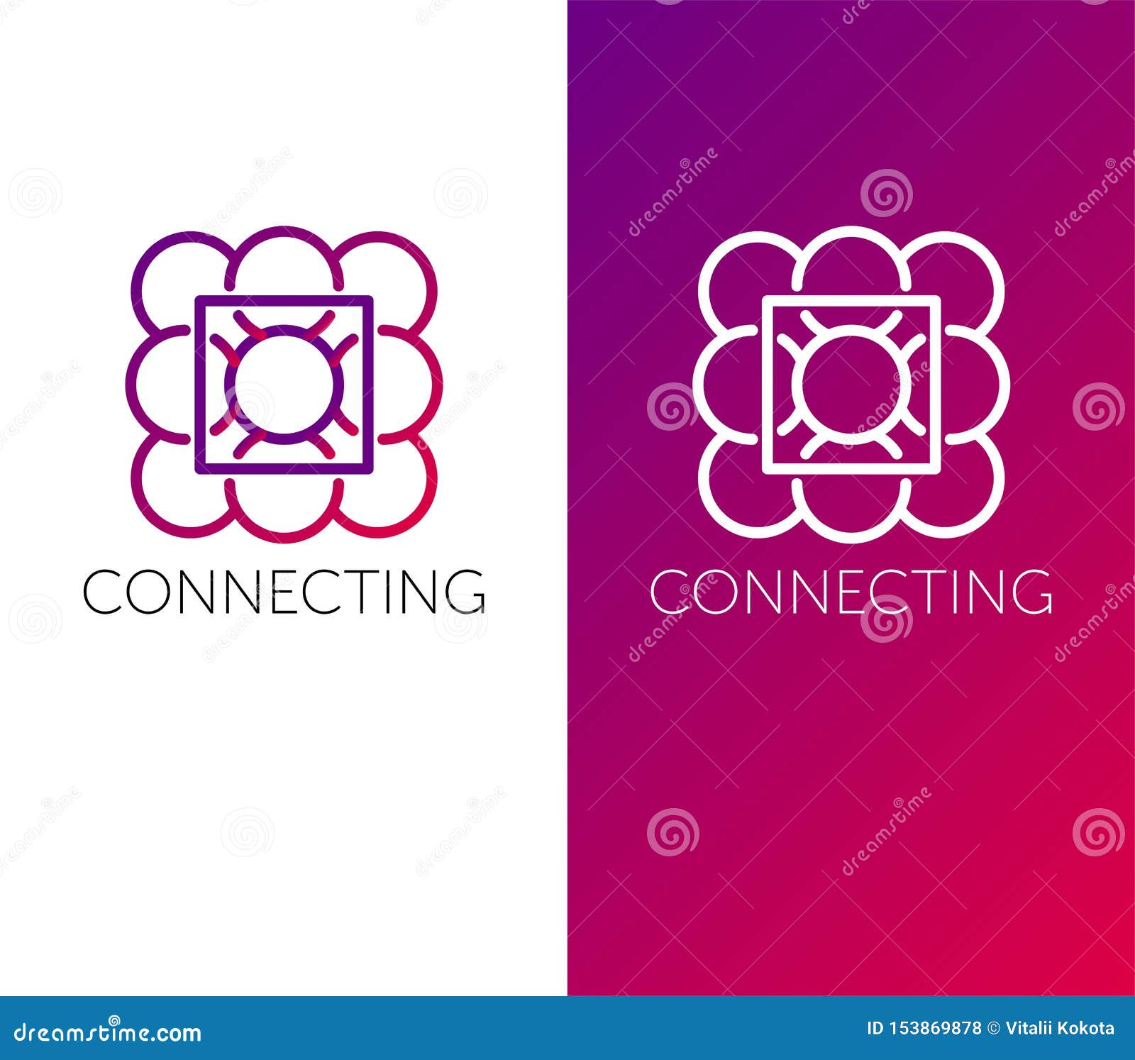 Connecting Logo. Circle Vector Objects. Line Logo Stock Vector ...