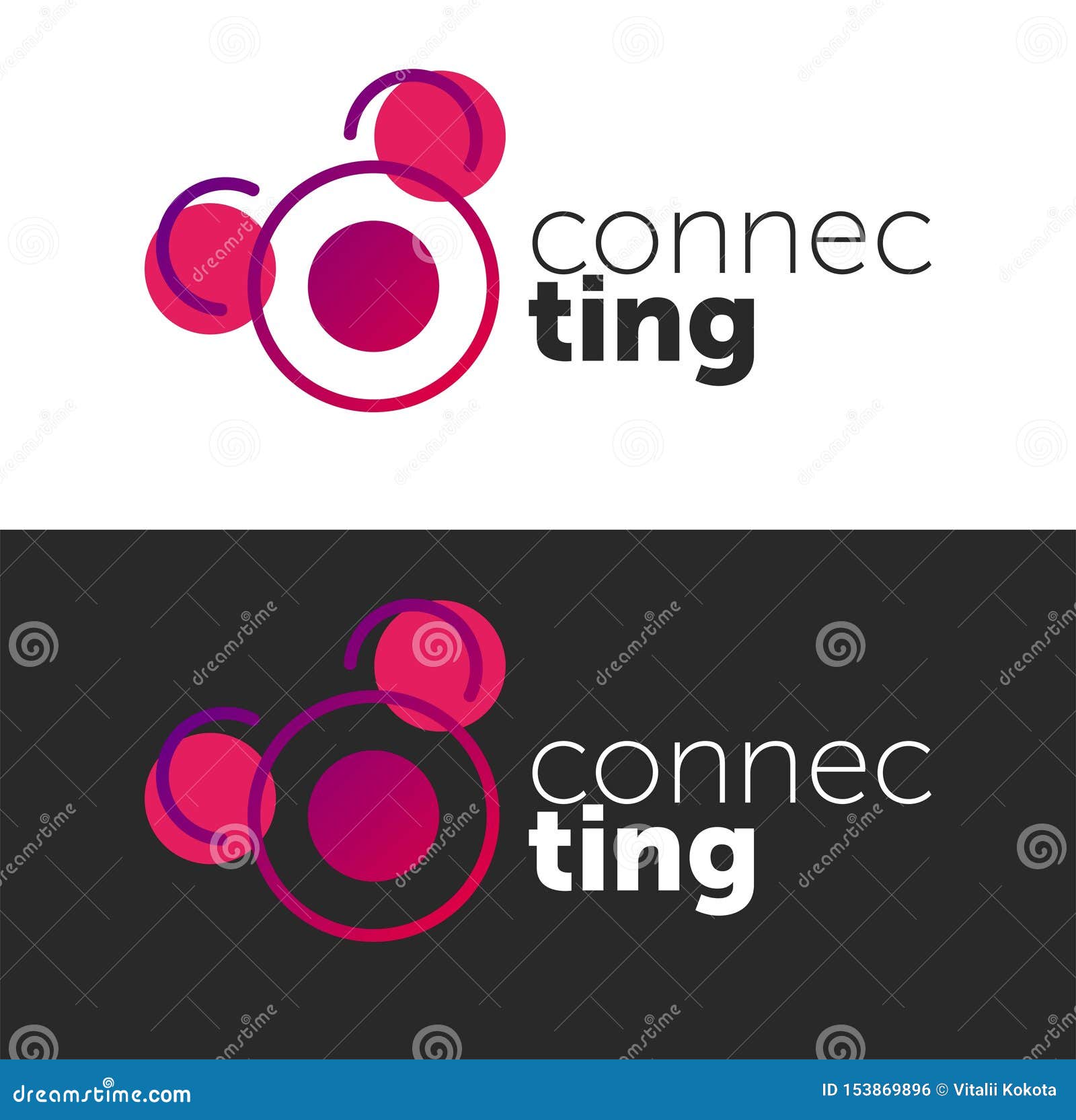 Connecting Logo. Circle Vector Objects. Line Logo Stock Vector ...