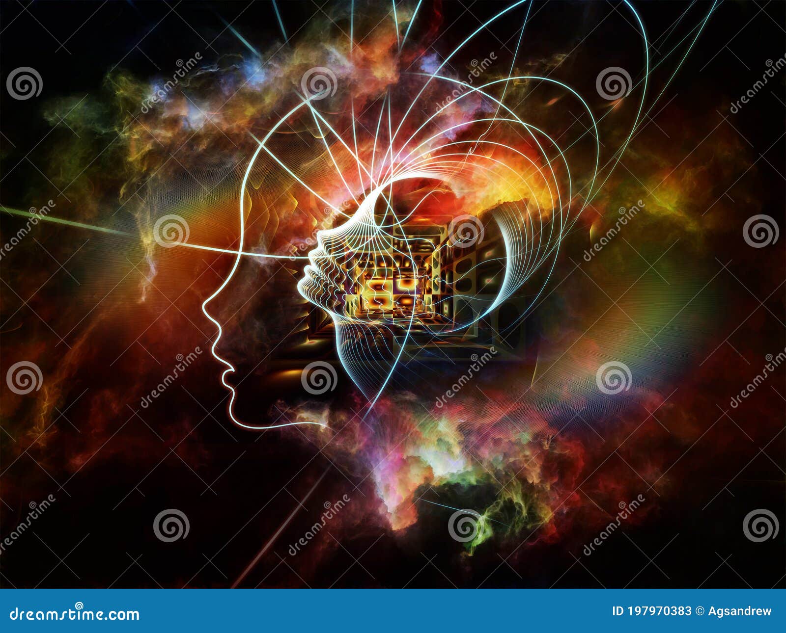 Connecting Minds stock illustration. Illustration of geometry - 197970383