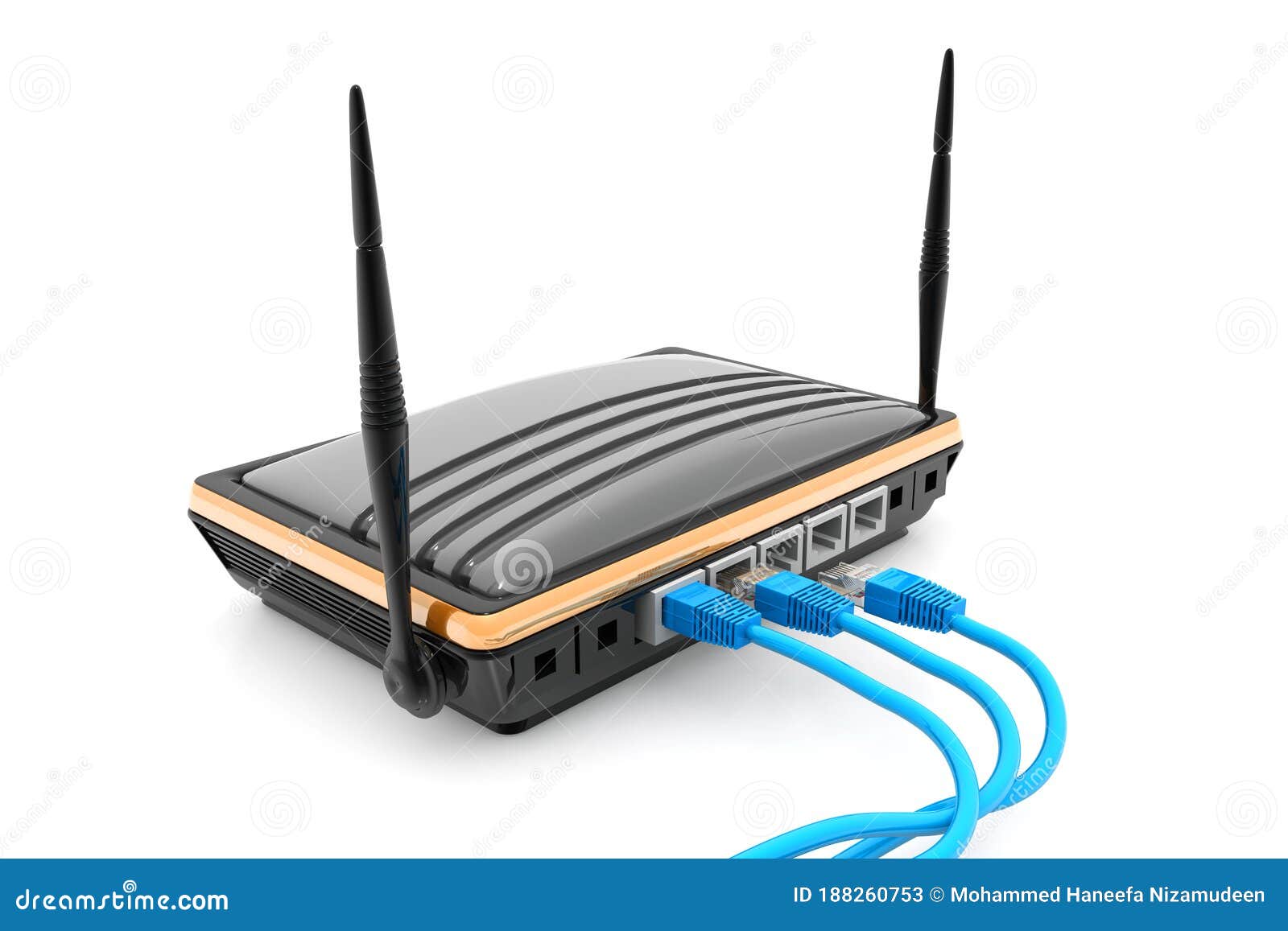 Connecting Network Cable on Modem Stock Illustration - Illustration of ...