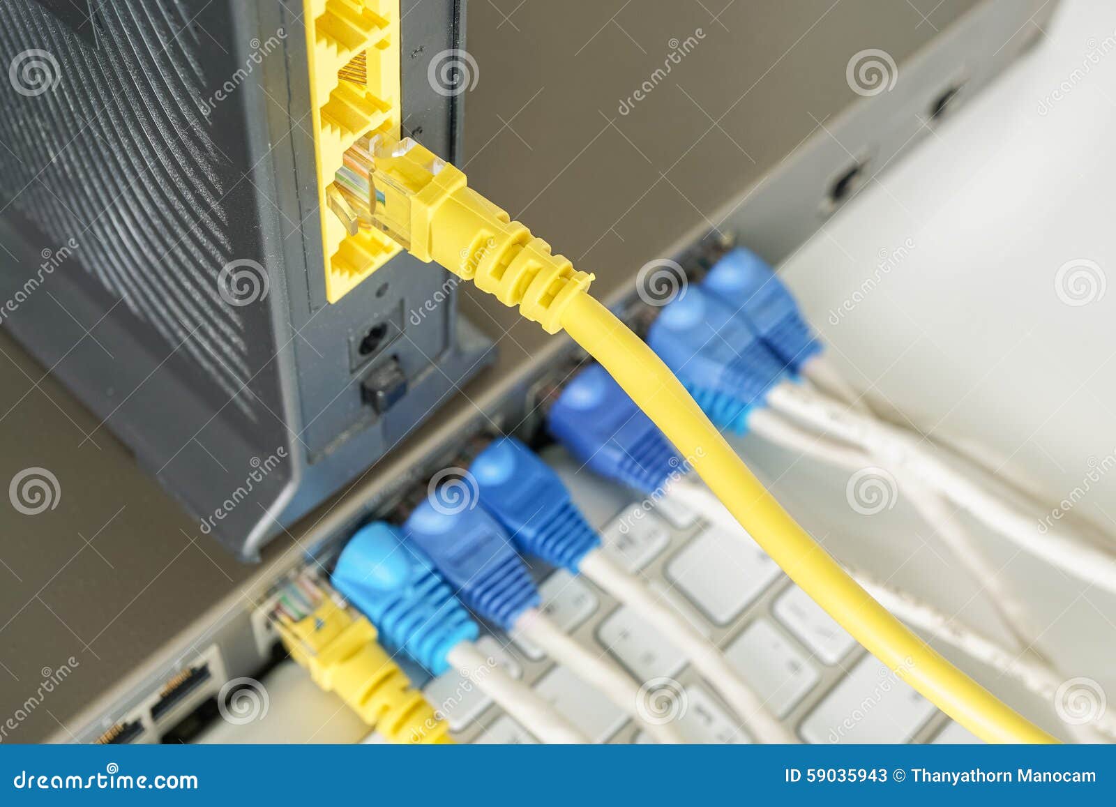 Connecting Network Cable To Router Stock Image - Image of ...