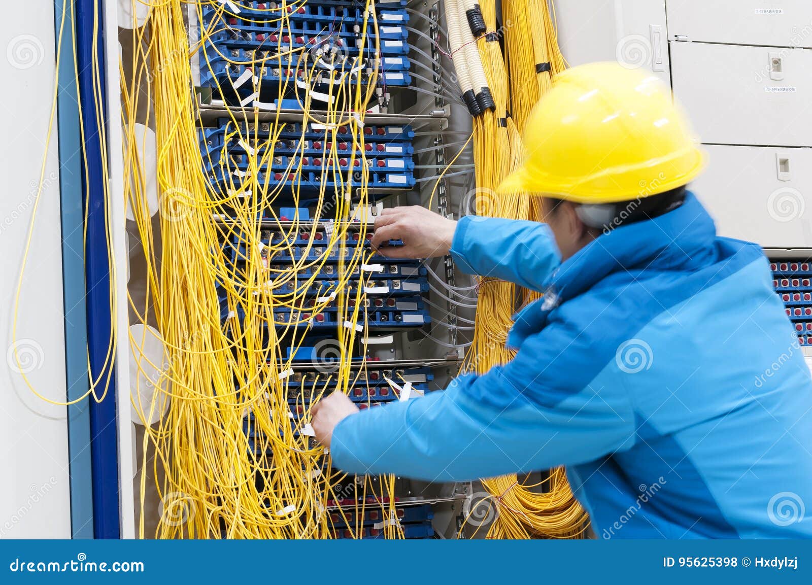 Connecting Network Cables To Switches Stock Photo - Image of digital ...