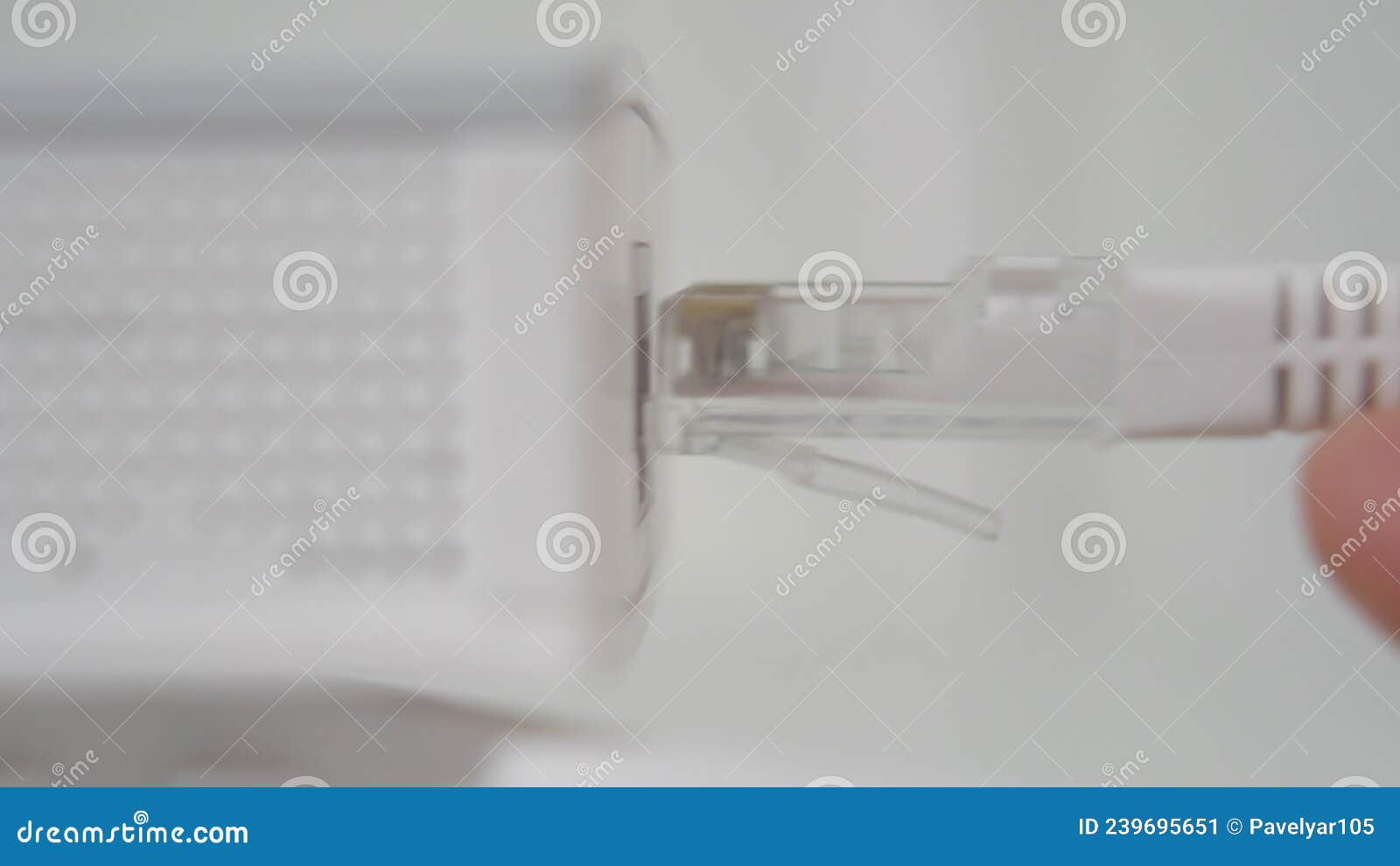 Connecting Network Internet Plug in a White Wireless Modem. Stock Video ...