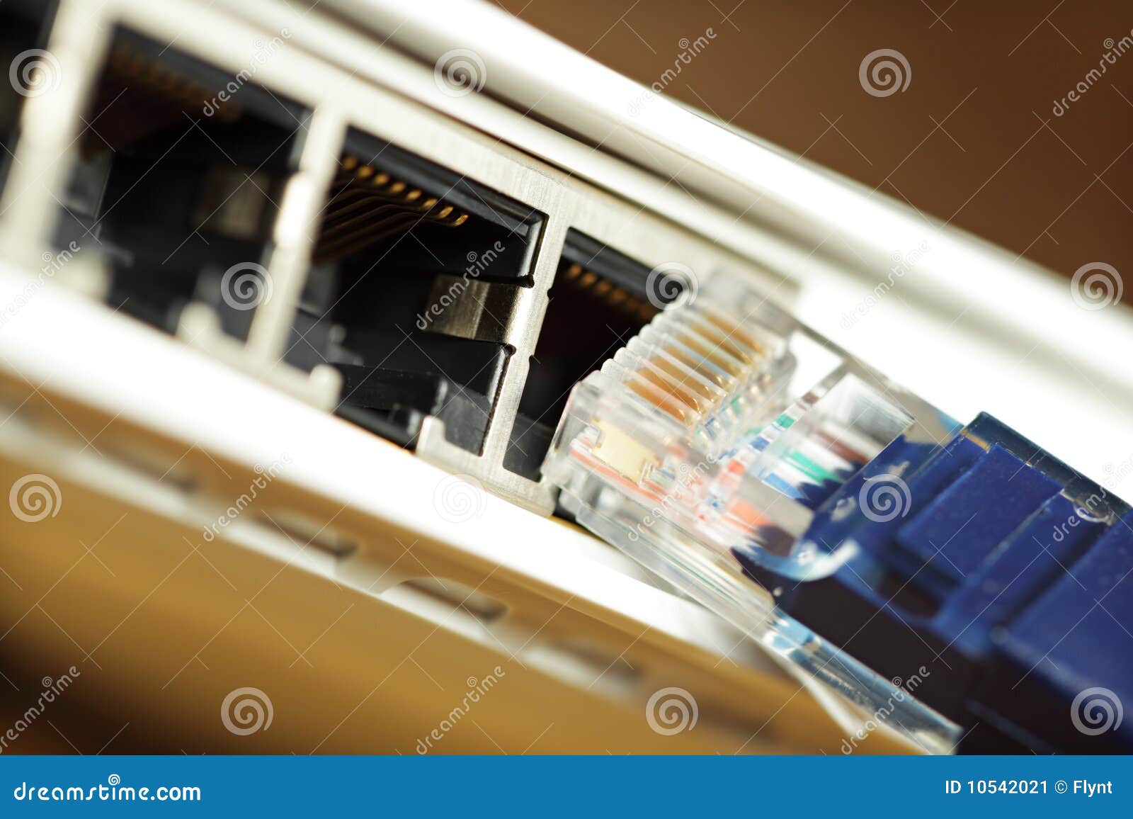 Connecting a network plug stock image. Image of horizontal - 10542021