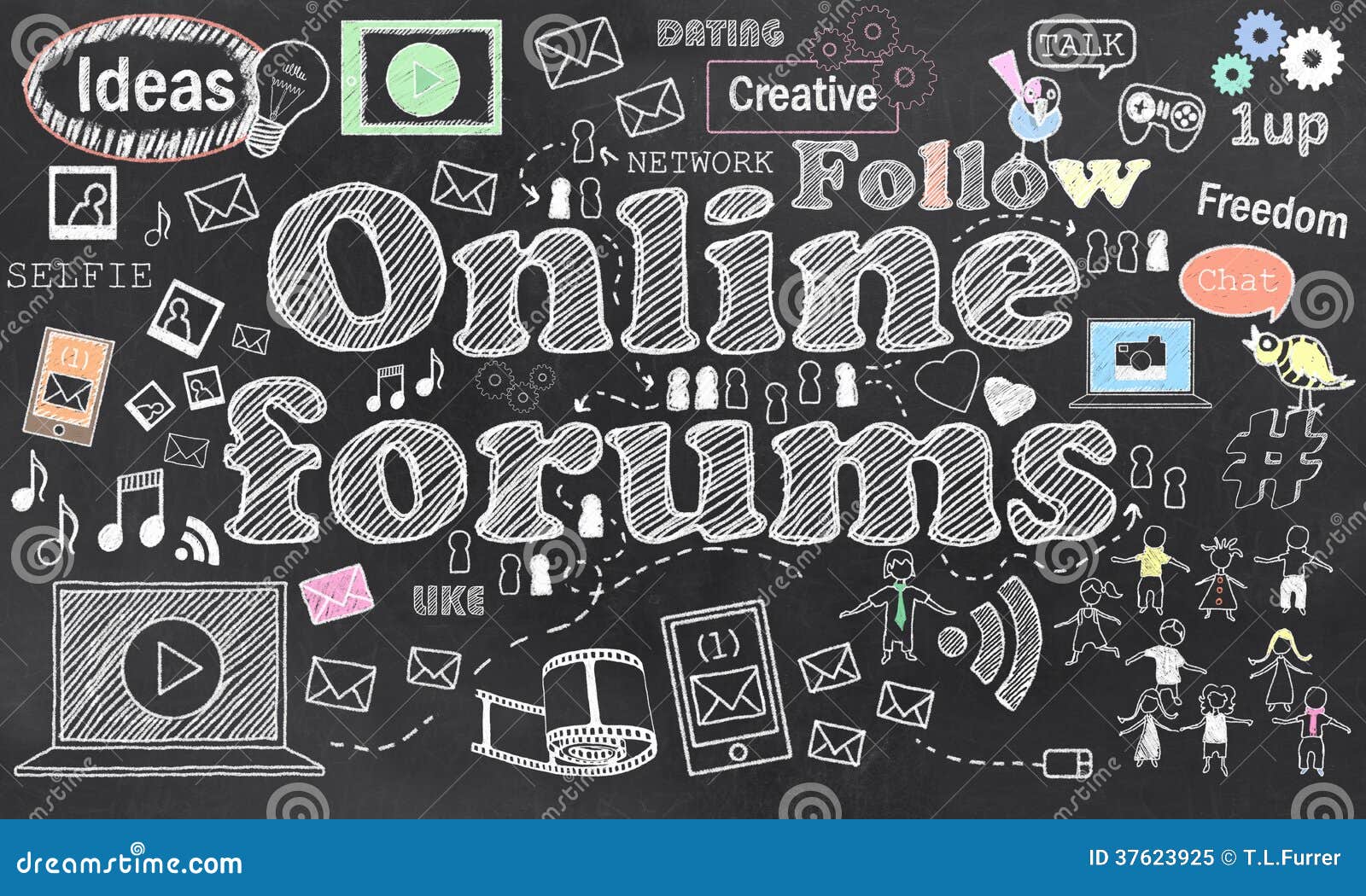Connecting in Online Forums Stock Illustration - Illustration of ...