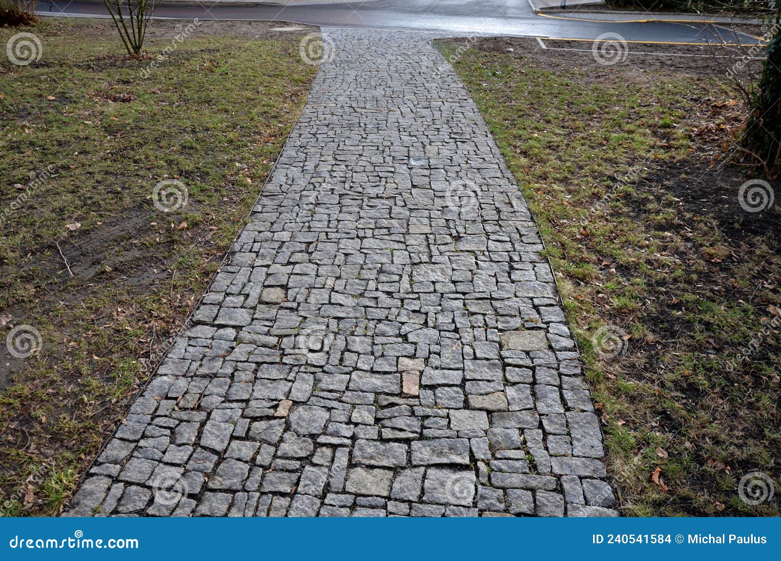 Connecting the Park Path and Sidewalk To the Asphalt Road Using a Strip ...