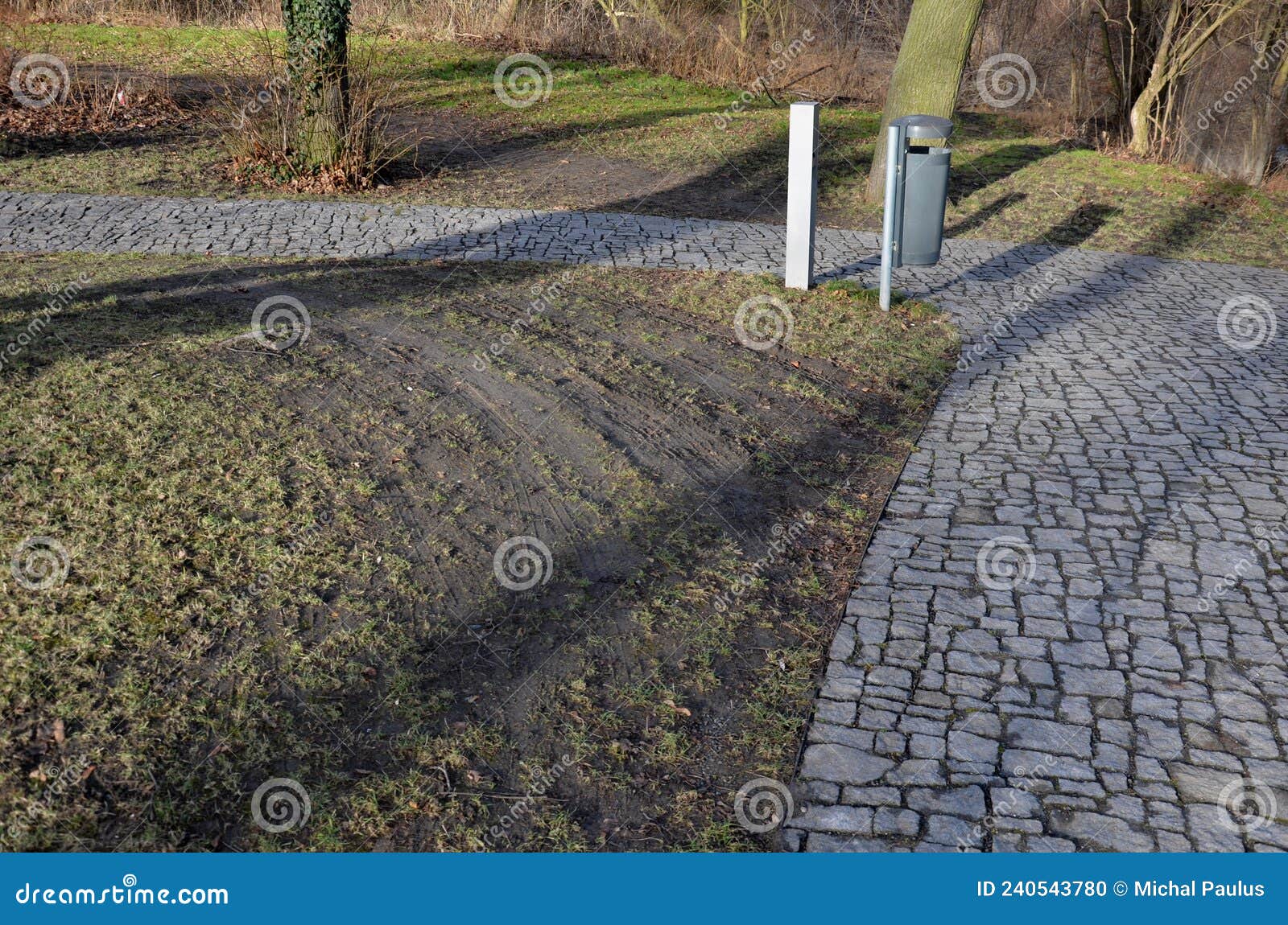 Connecting the Park Path and Sidewalk To the Asphalt Road Using a Strip ...