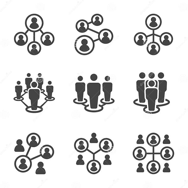 Connecting people icon set stock vector. Illustration of company ...