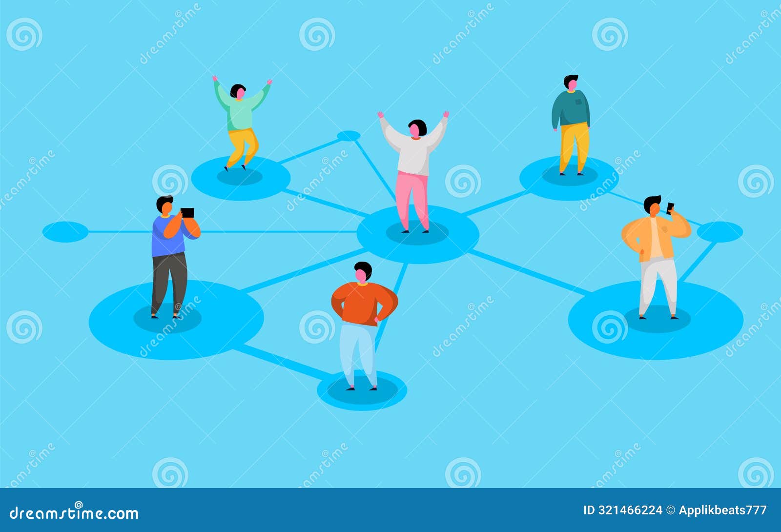 Connecting People. Social Network Concept Stock Vector - Illustration ...