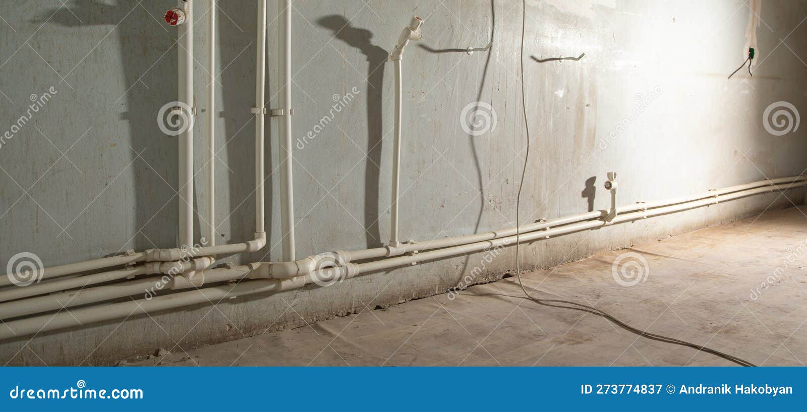 Connecting Plastic Pipe. Installing Water Heating Radiator Stock Image ...
