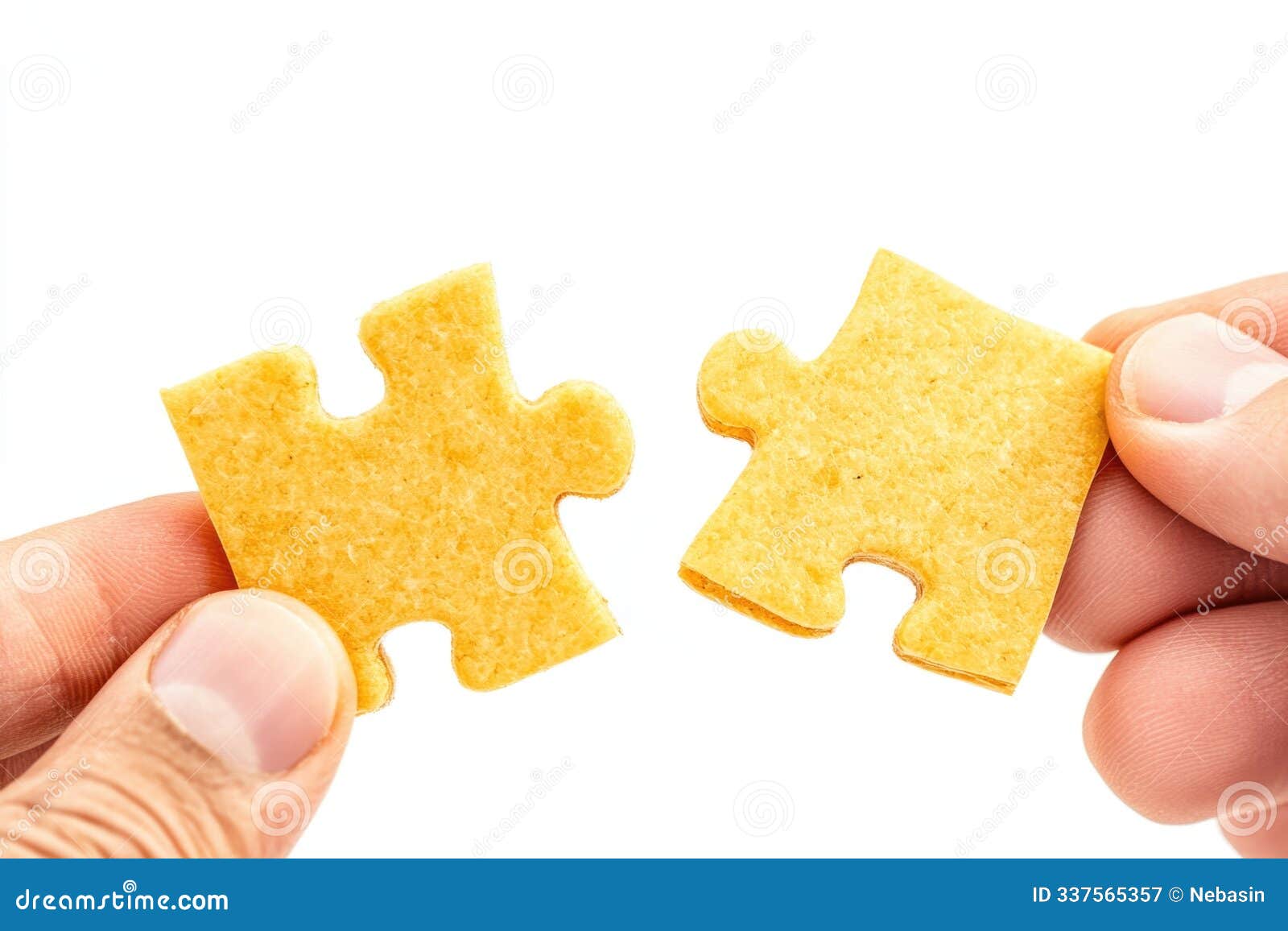 Connecting Puzzle Pieces Against White Background: Symbol of Teamwork ...