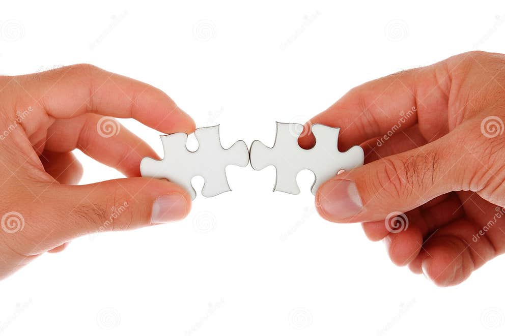 Connecting Puzzle Pieces: Symbolizing Partnership and Teamwork Stock ...