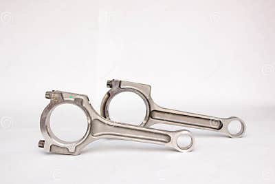 Connecting Rod from a Car Engine on White. Stock Photo - Image of ...