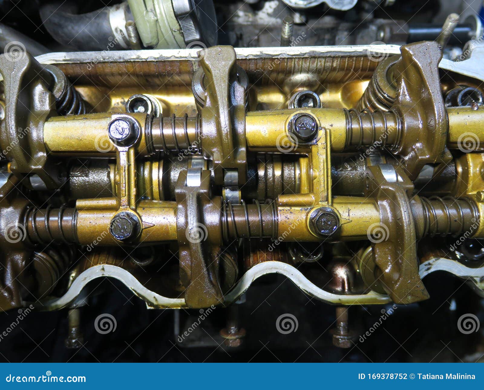 The Connecting Rod, Piston And Cylinder Block In A Disassembled ...
