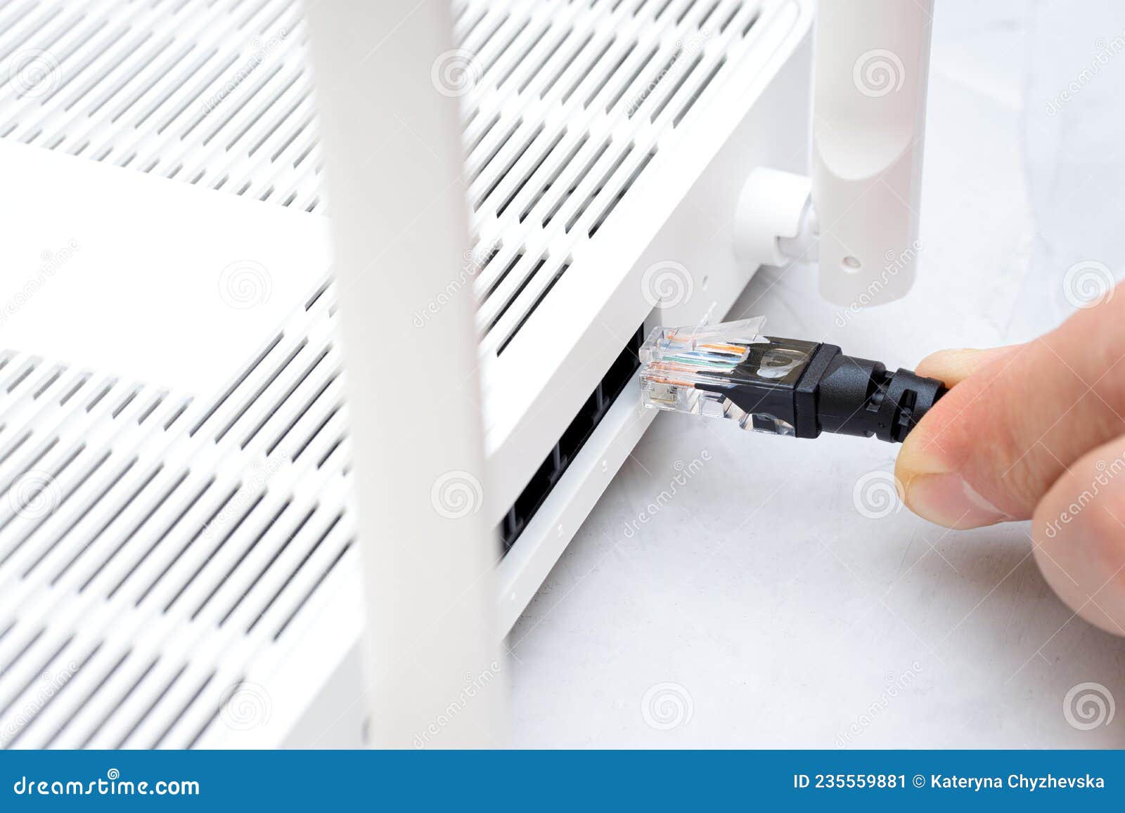 Connecting the Router To the Internet Stock Image - Image of line ...