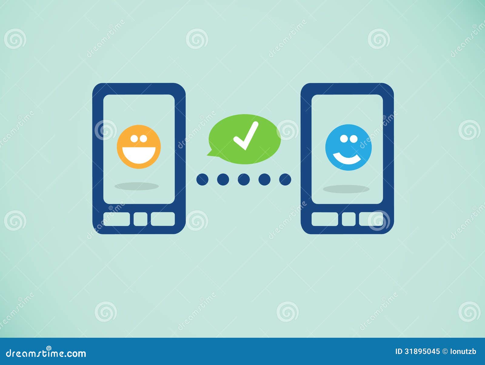 Connecting smartphones stock illustration. Illustration of background ...