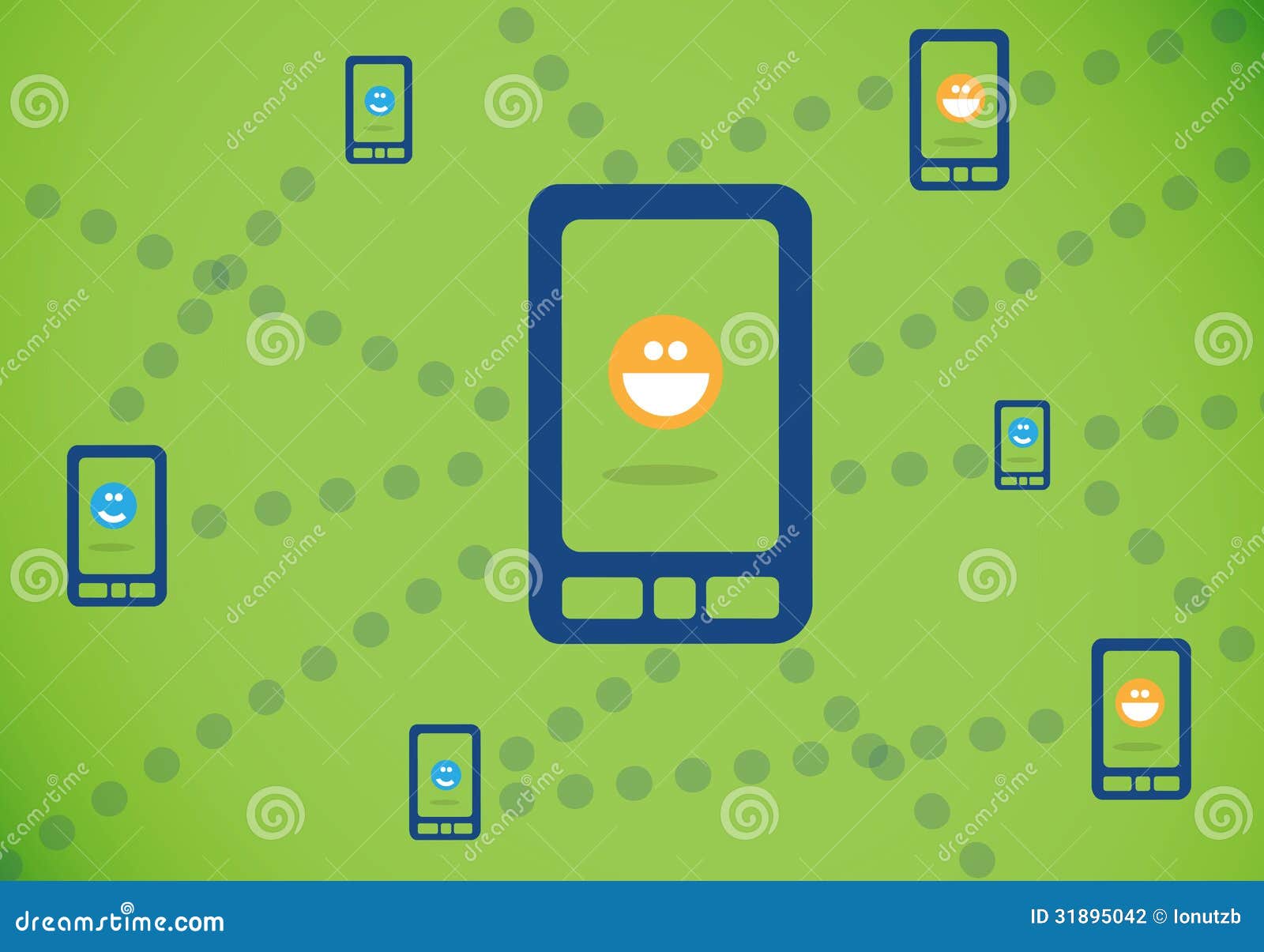 Connecting smartphones stock illustration. Illustration of business ...