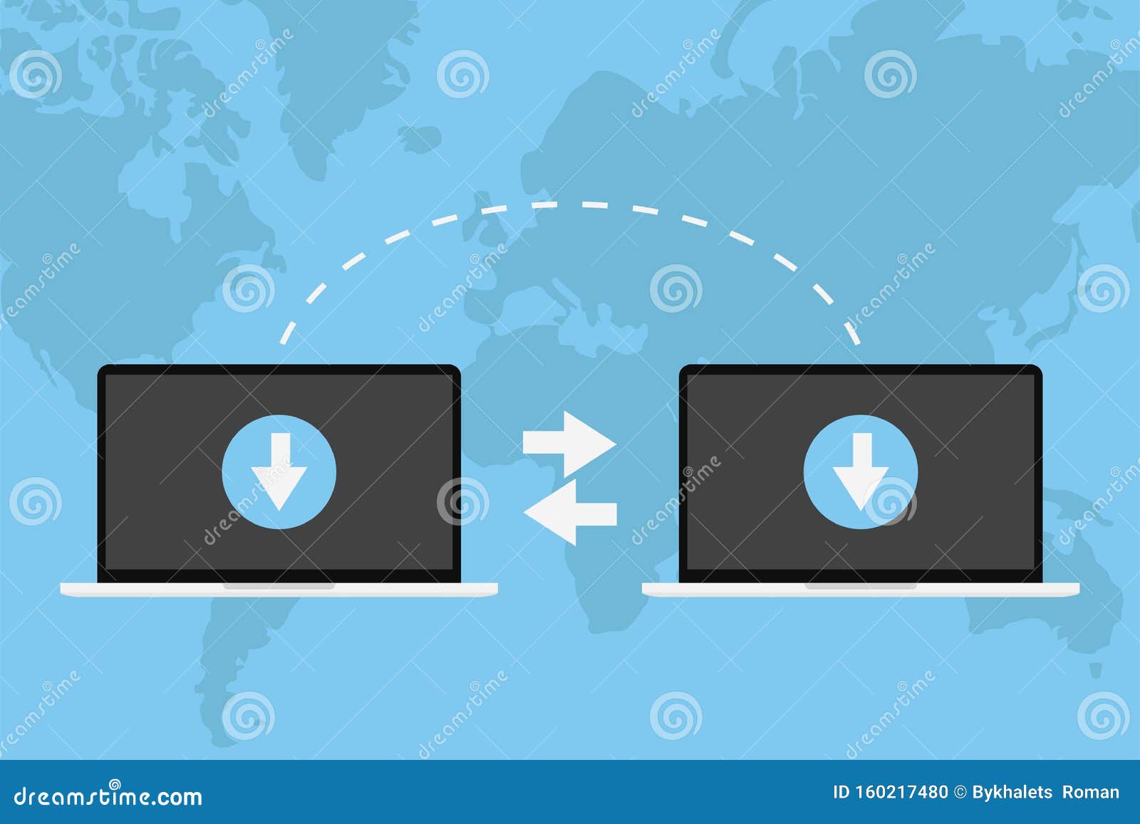 Connecting To Internet Upload Computer Wireless Sending Information ...