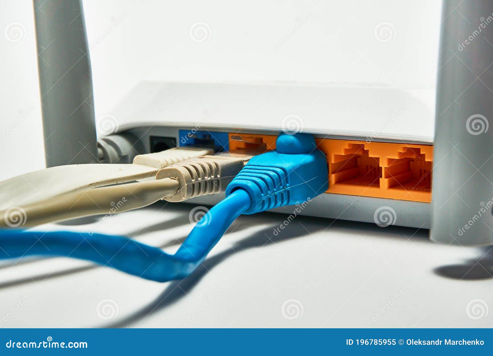 Connecting To a Router, Network Cables Connected To a Router. Stock ...
