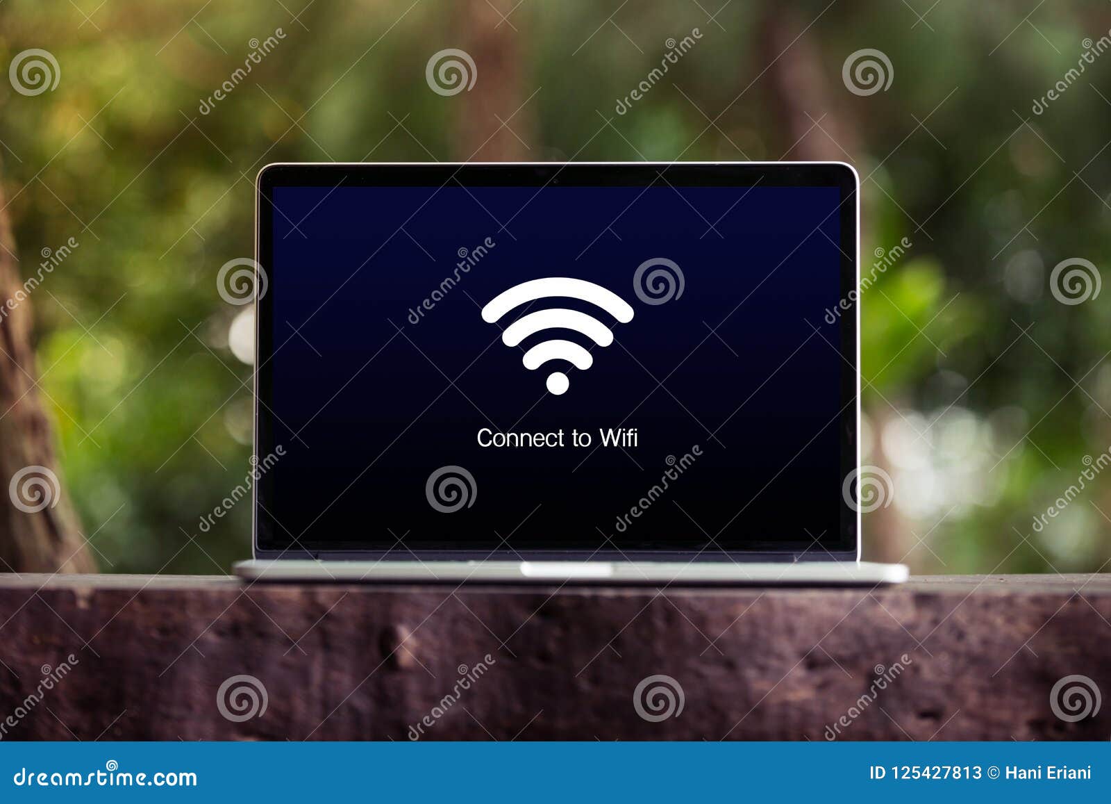 Connecting To Wifi on the Laptop / Computer Screen Stock Image - Image ...
