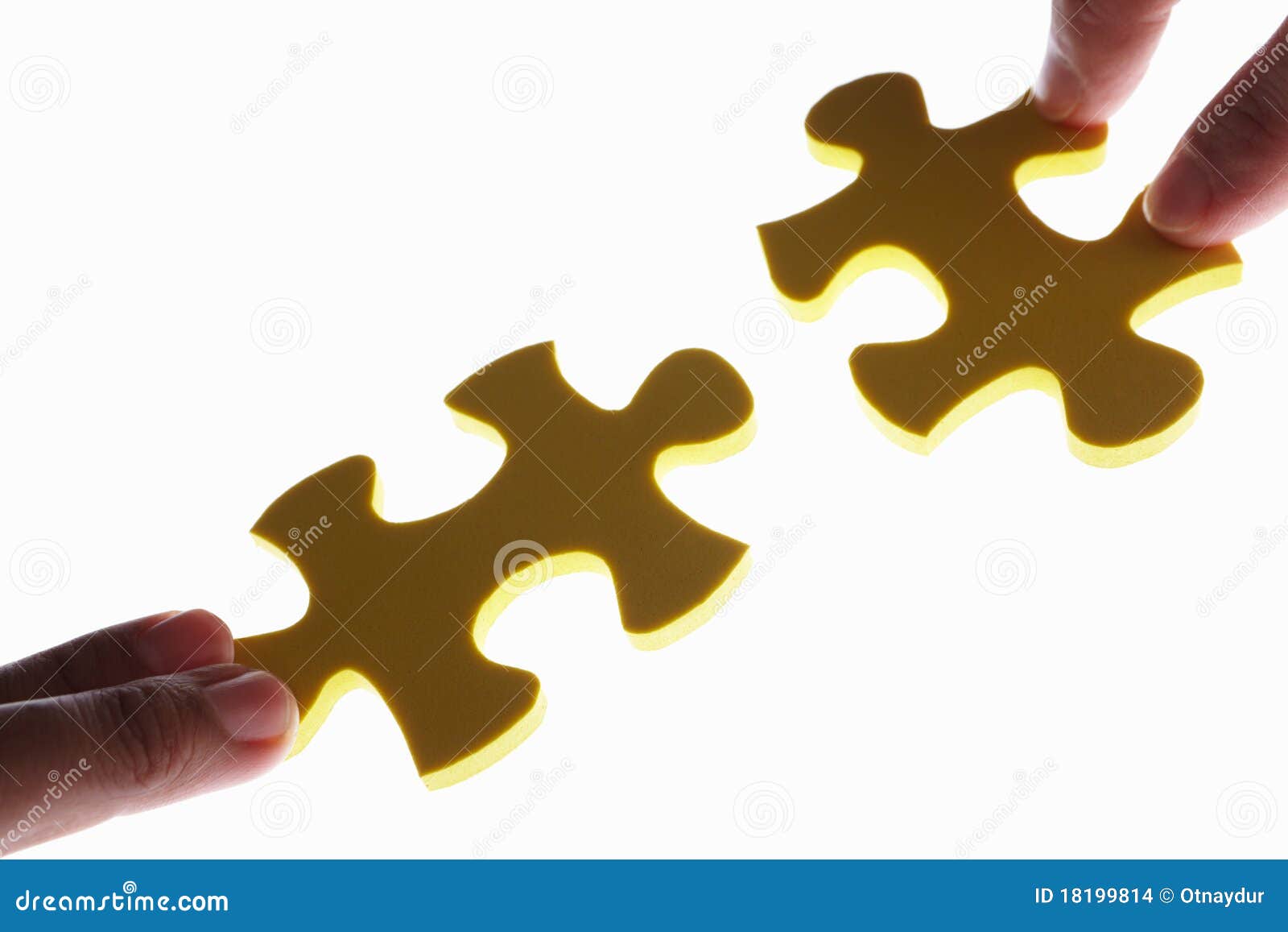 Connecting Two Piece of Jigzaw Puzzle Stock Photo - Image of making ...