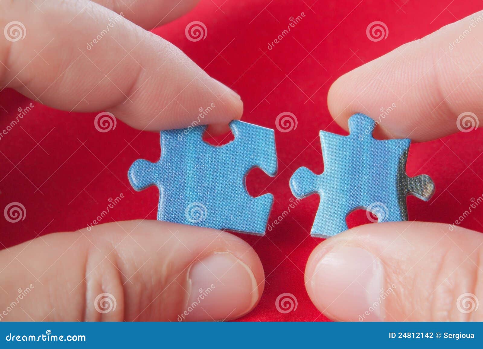 Connecting two puzzles. stock photo. Image of order, jigsaw - 24812142