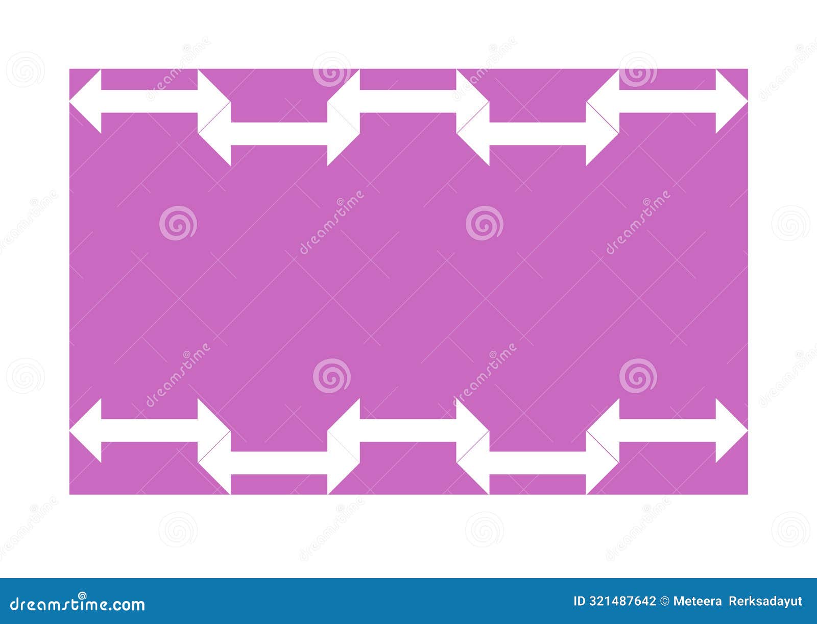 Connecting White Arrow on a Pink Color Floor Stock Illustration ...
