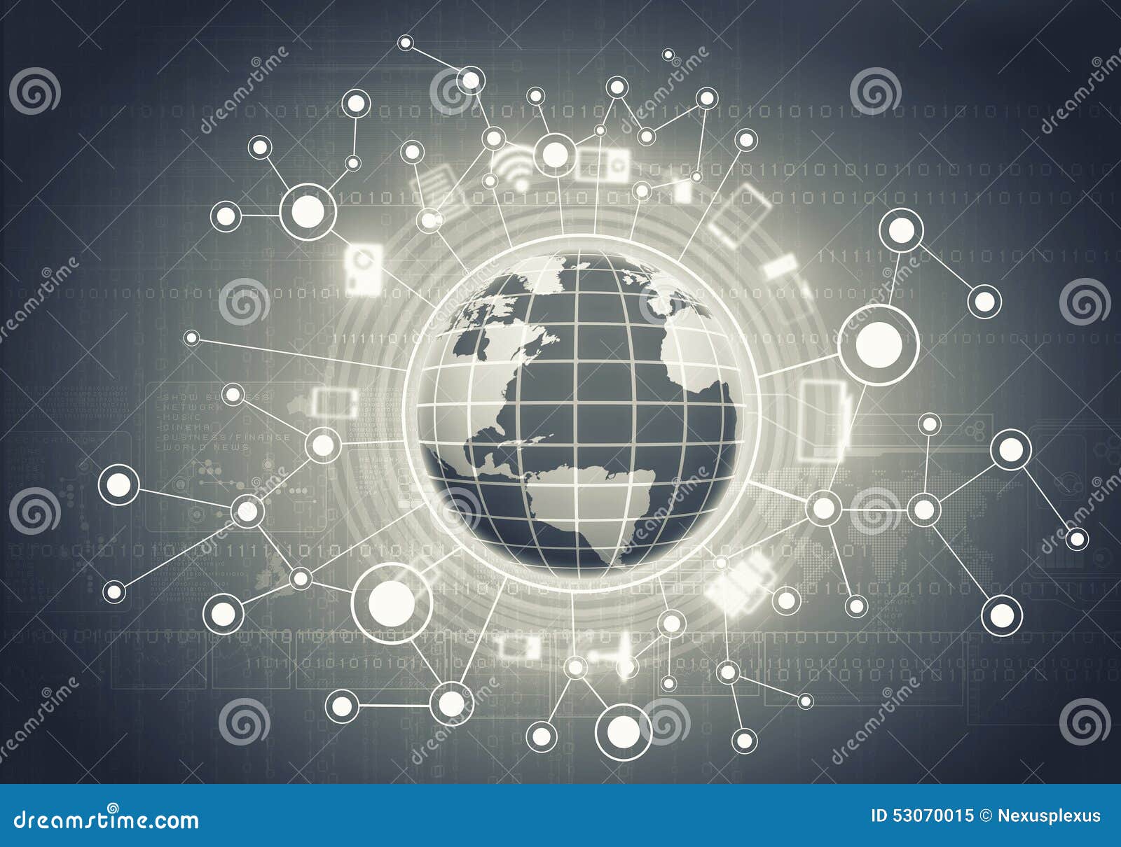 Connecting whole world stock illustration. Illustration of binary ...