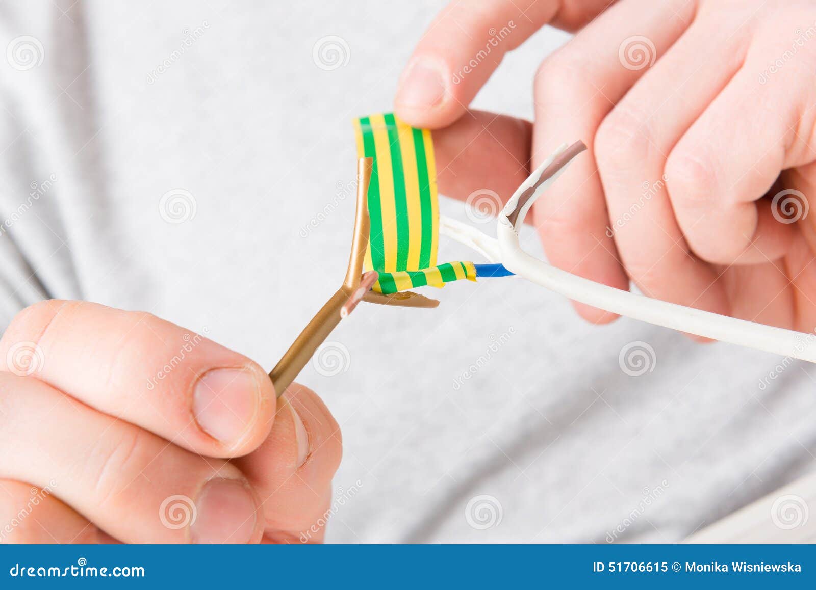 Connecting a wire stock image. Image of safety, copper - 51706615