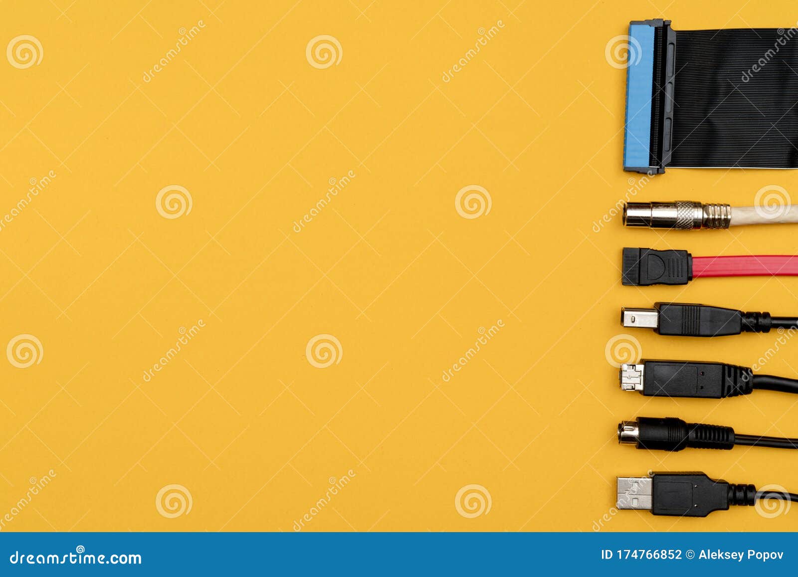 Connecting Wires for the Computer. Stock Photo - Image of equipment ...