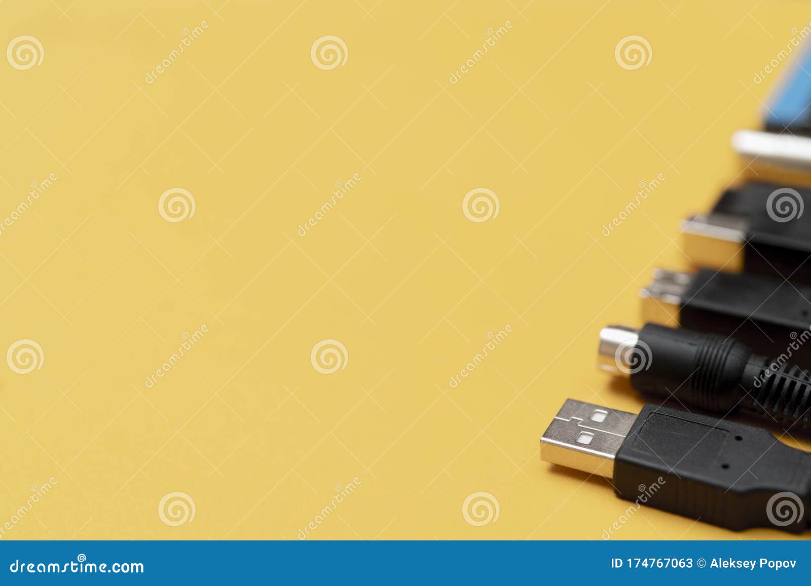 Connecting Wires for the Computer. Stock Image - Image of closeup ...