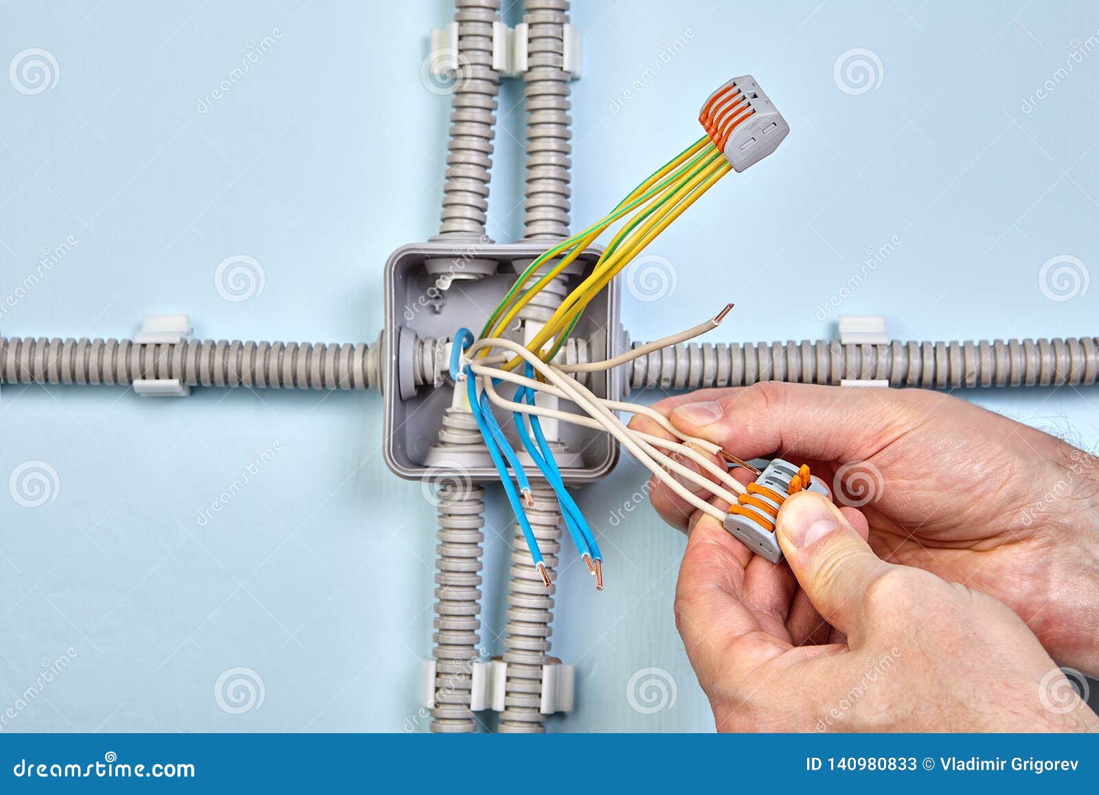 Connecting Wires with Pluggable Connectors Stock Image - Image of ...