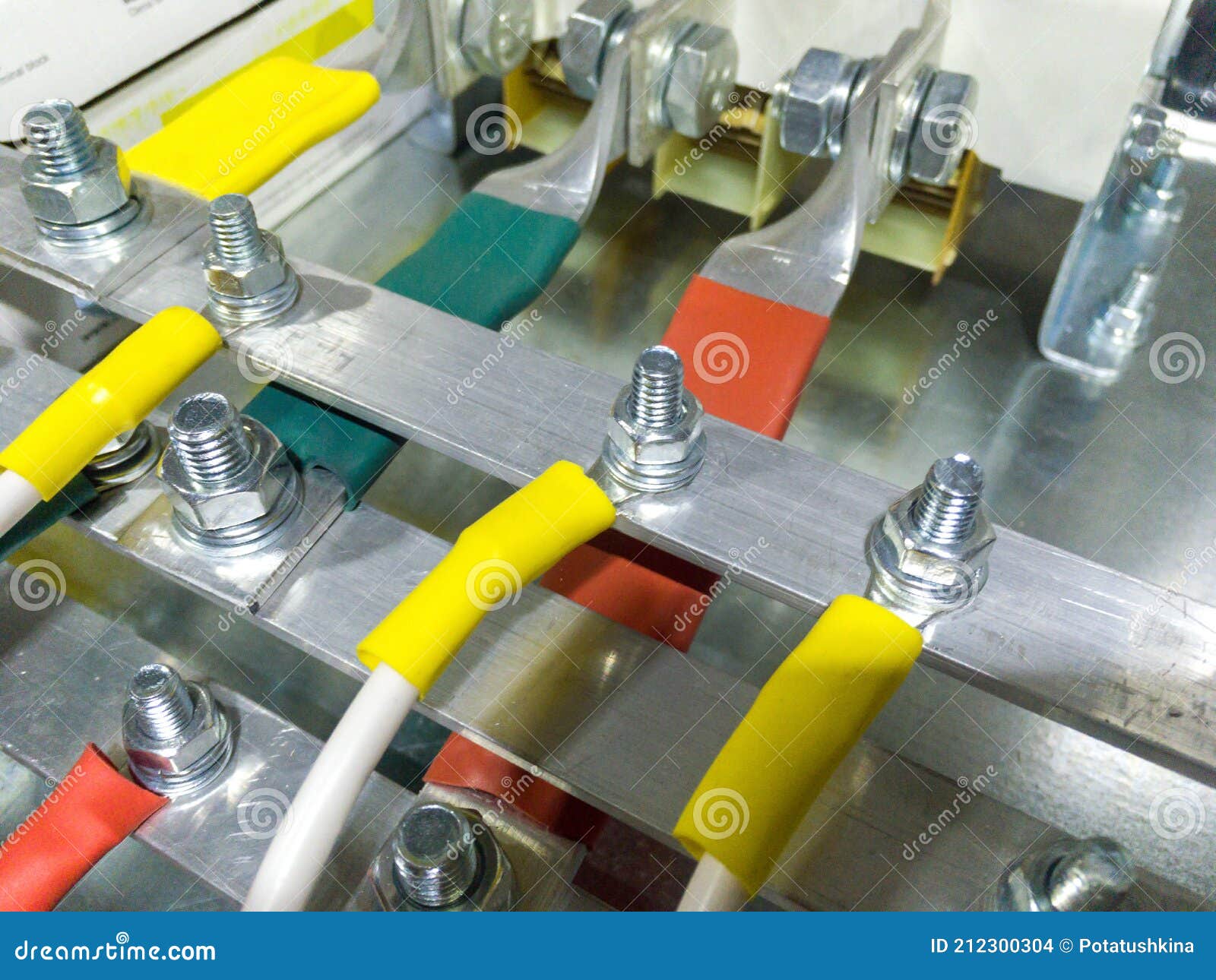 Connecting Wires To a Busbar with a Bolt Connection Stock Photo - Image ...